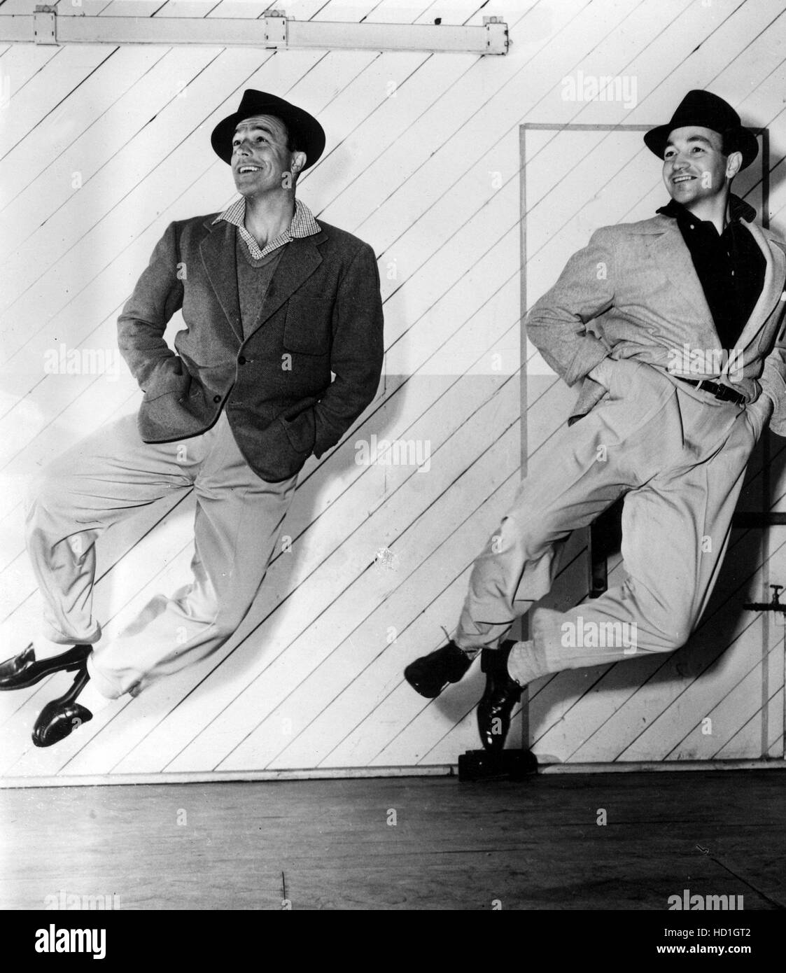 GENE KELLY and brother FRED KELLY rehearse a dance number, 1950s Stock ...