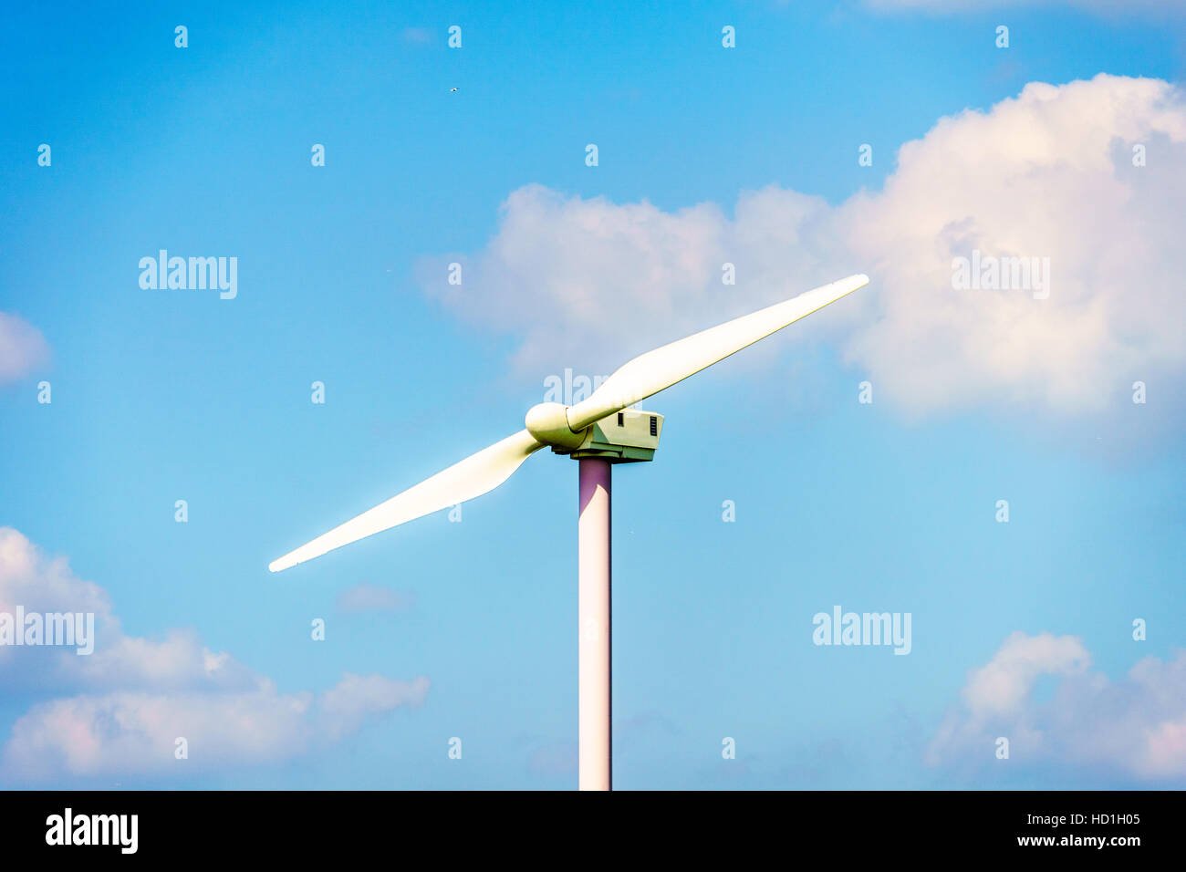 Wind Turbine Blades of modern Windmills in a large Wind Farm along the ...