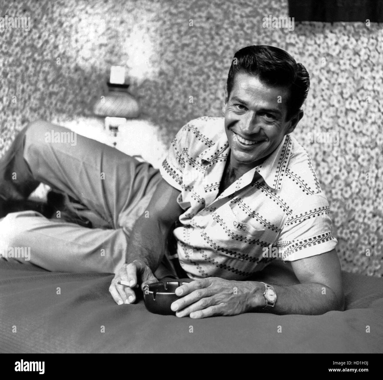 George Nader, at home, 1955 Stock Photo - Alamy