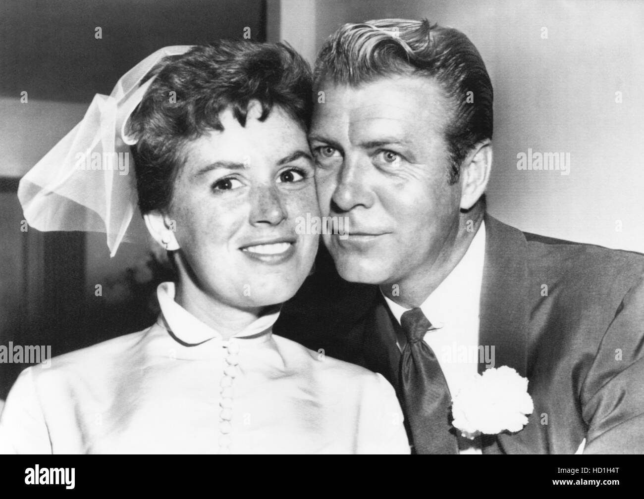 Newlyweds Gene Nelson, right, and his second wife, MGM secretary ...