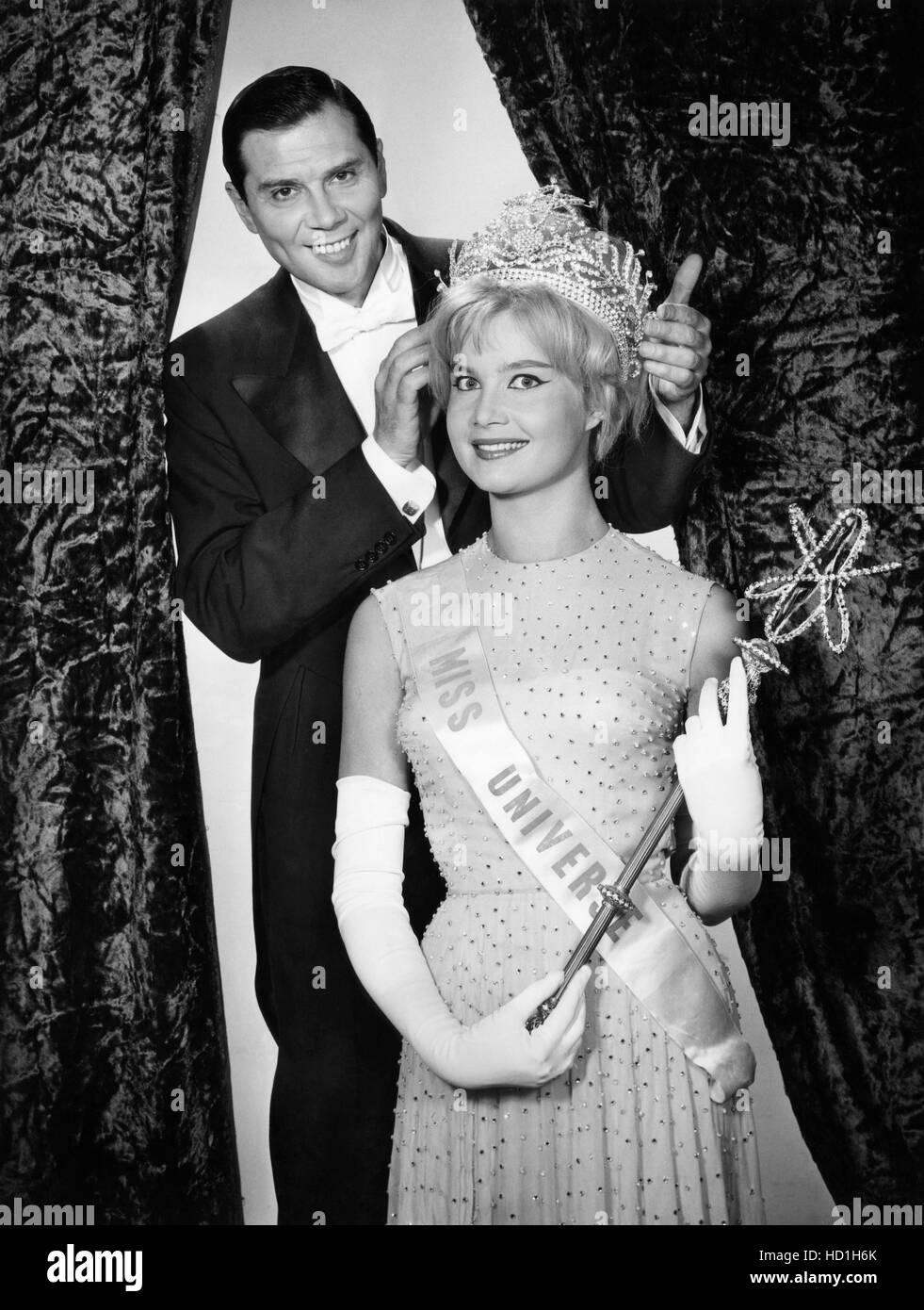 Gene Rayburn, Marlene Schmidt, Miss Universe (Germany), 1961 Stock ...