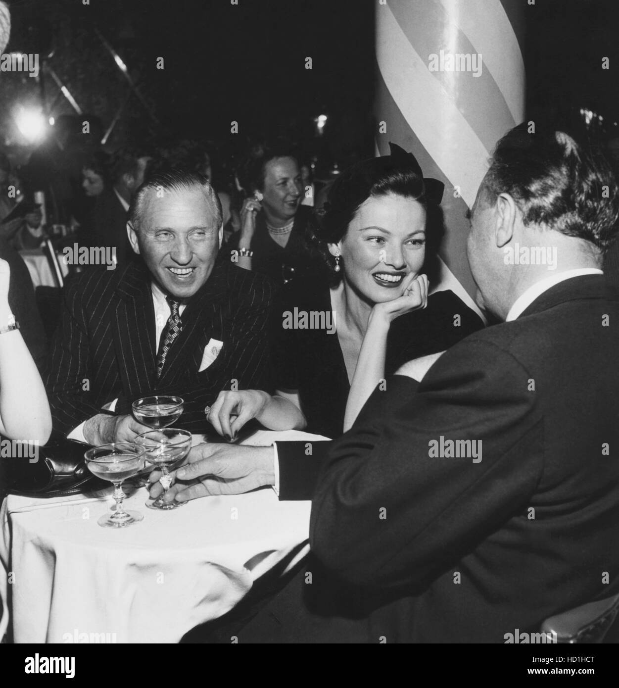 Gene Tierney (right) with the Earl of Carnarvon, 1954 Stock Photo - Alamy