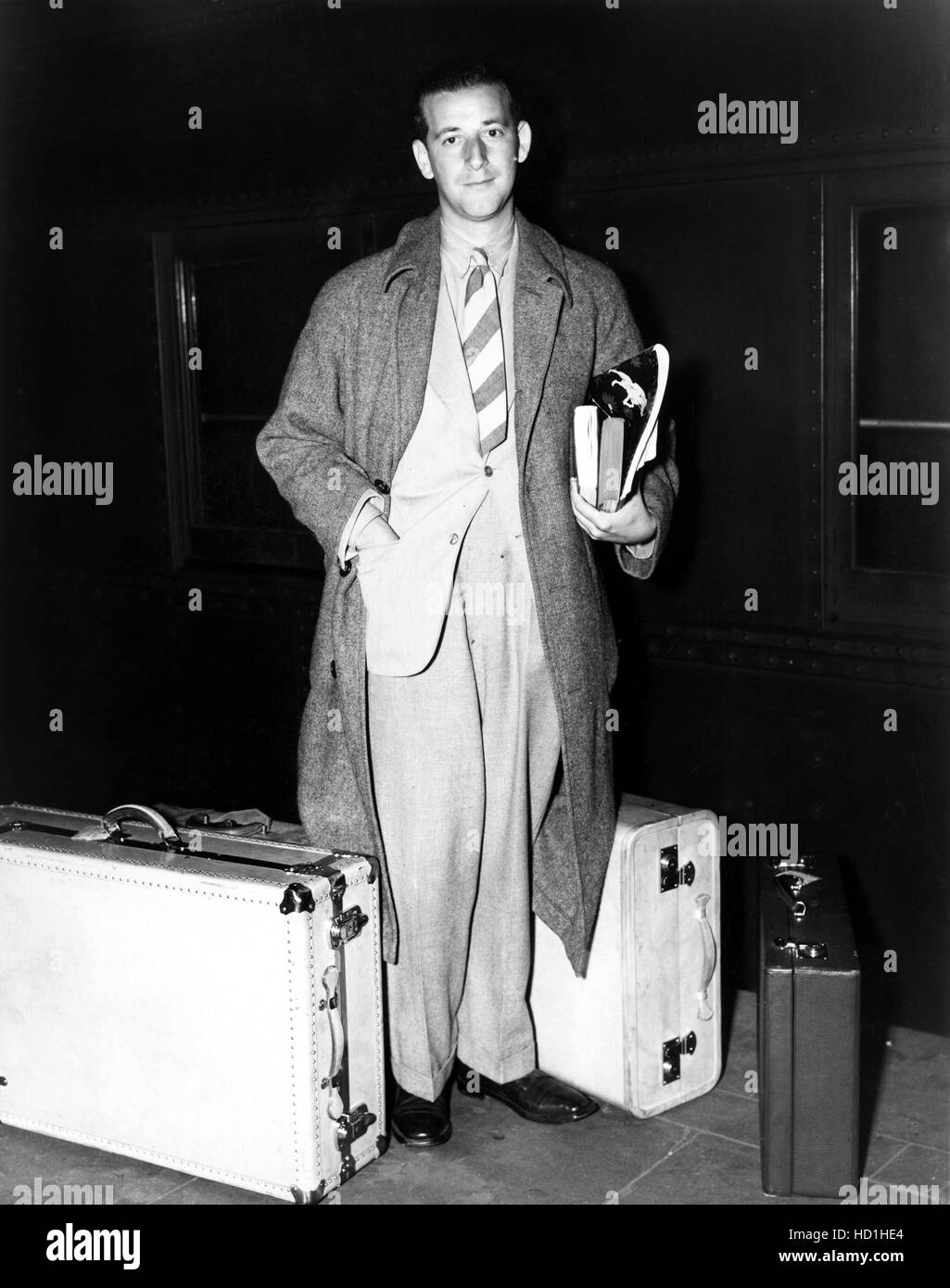 Gilbert Adrian, MGM's fashion creator arriving at Grand Central Station ...