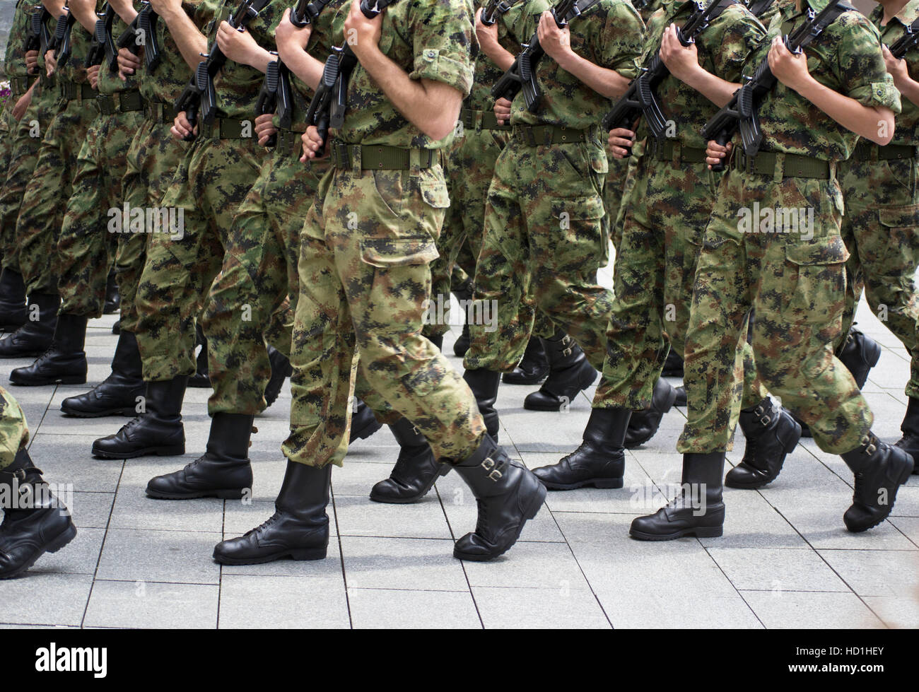 Army parade - military force uniform soldier boot row Stock Photo - Alamy