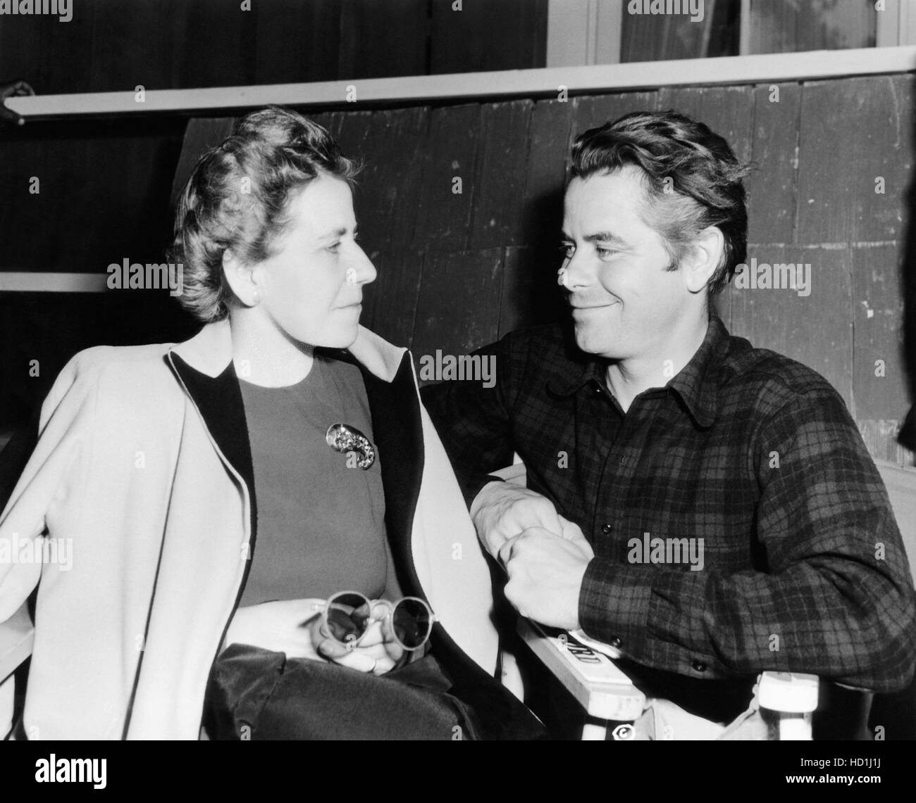 Glenn Ford, right, and his mother, Hannah Ford, on the set of THE MAN ...