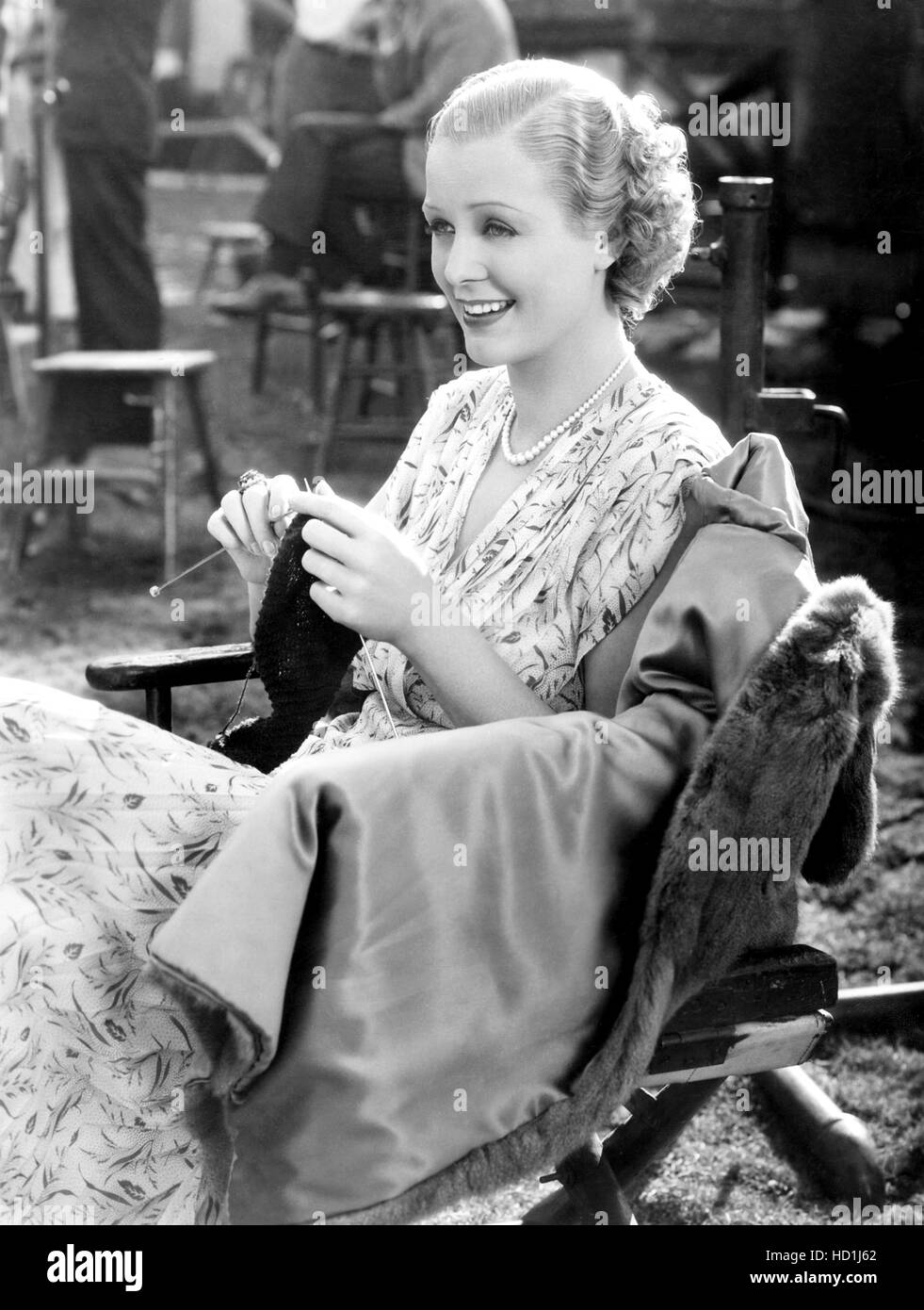 Gloria Stuart, on-set of LIFE BEGINS IN COLLEGE, 1937 Stock Photo - Alamy