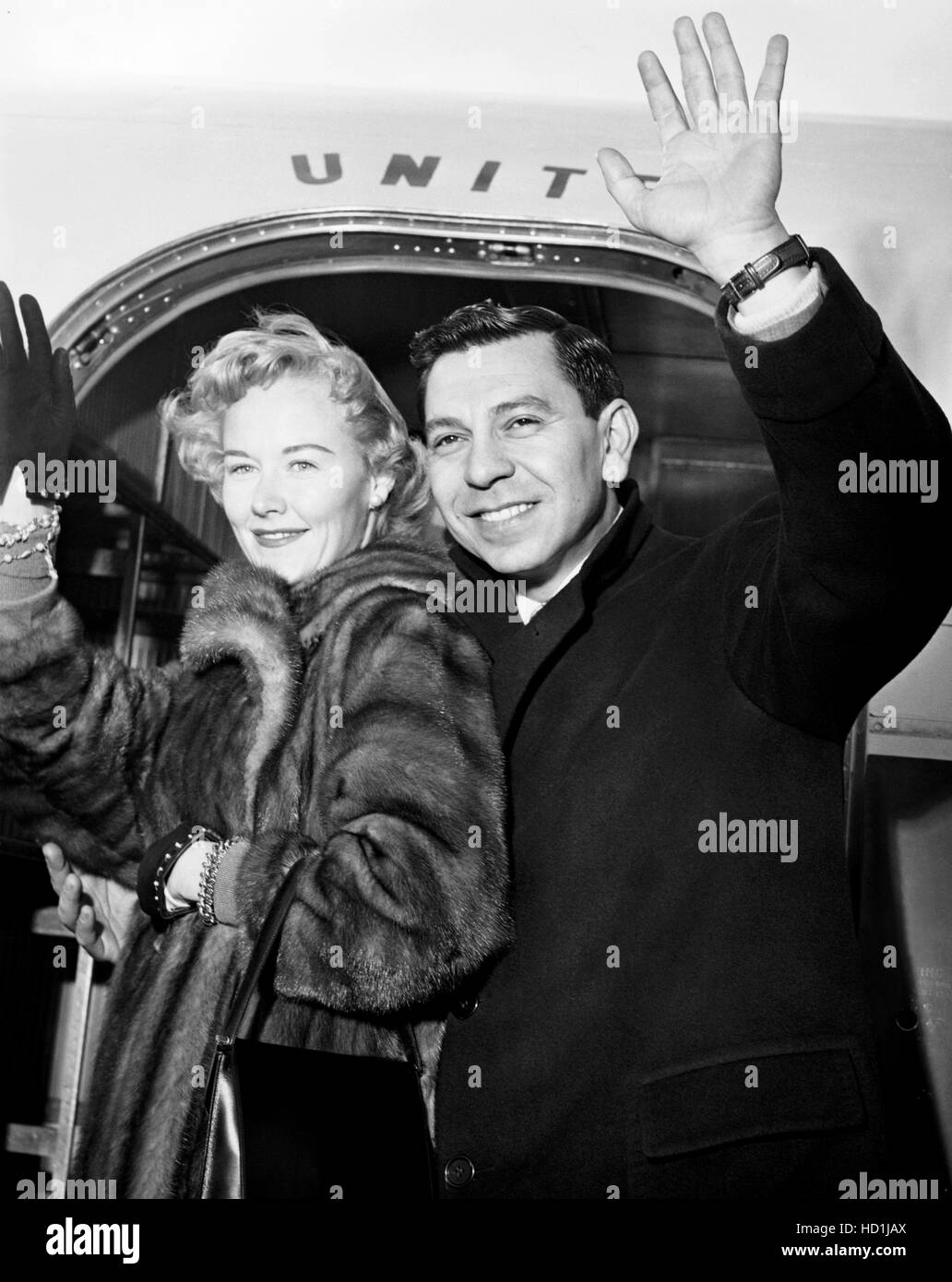 Jack Webb, right, and his second wife, Dorothy Towne, returning from ...