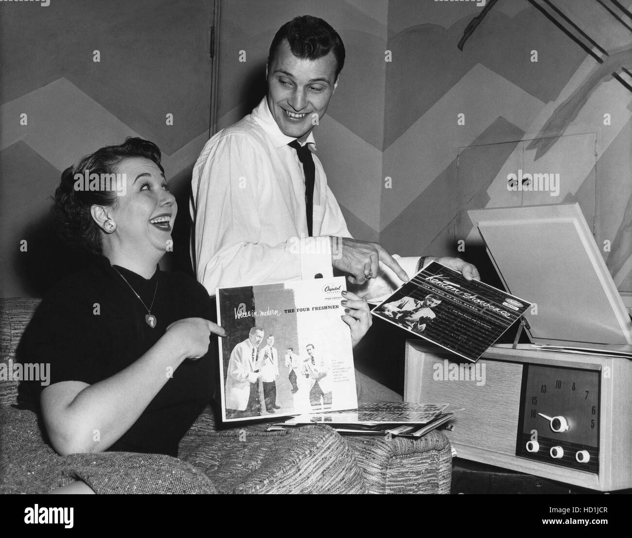 Jane Withers and Kenneth Errair (of The Four Freshmen), 1956 Stock ...