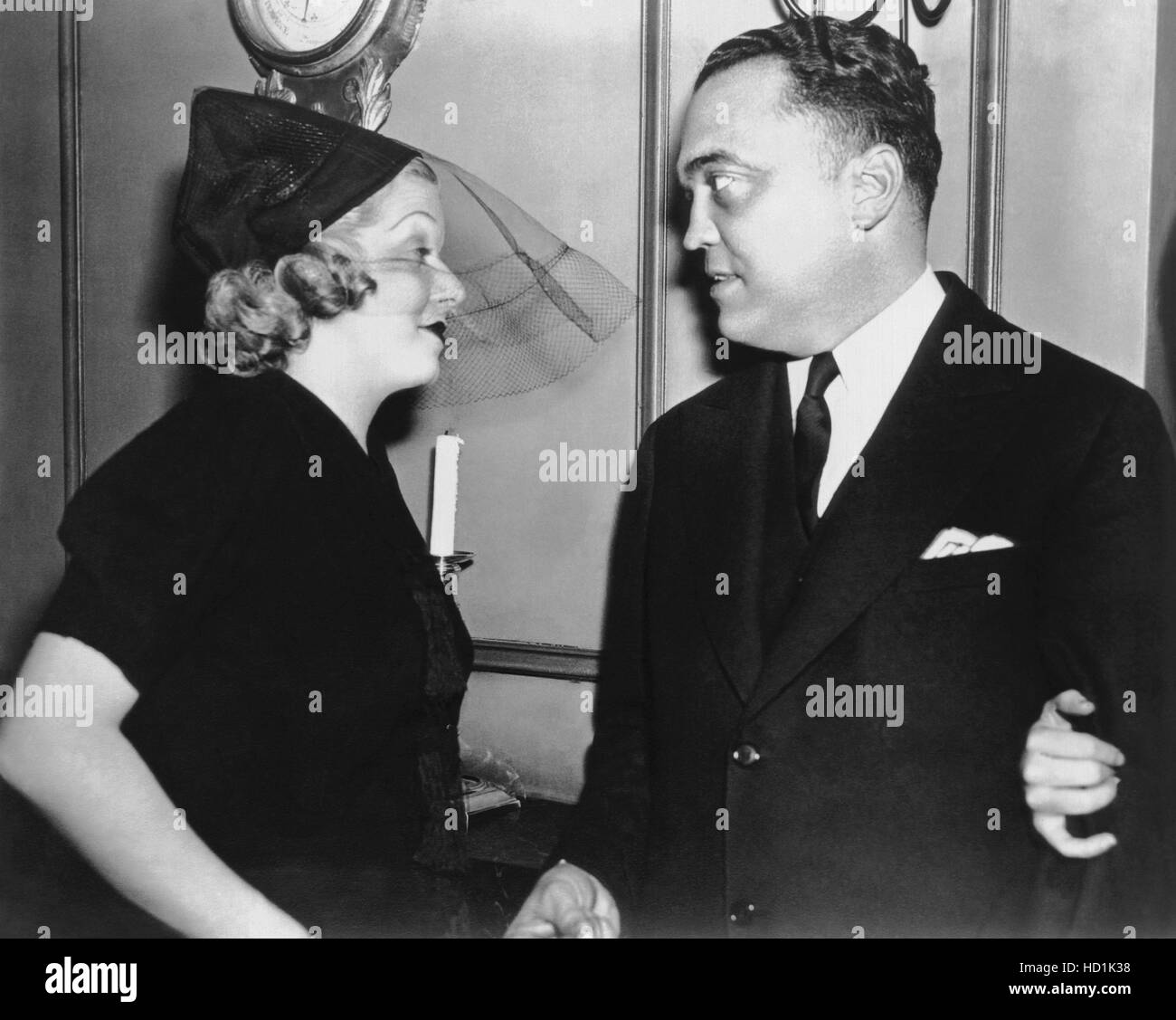Jean Harlow, left, meeting FBI director J. Edgar Hoover, while in ...