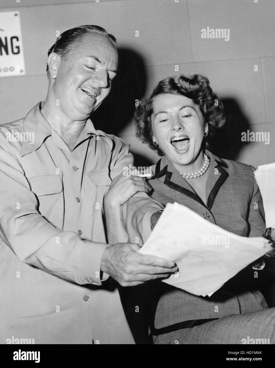William Powell, Joan Fontaine rehearsing NITOTCHKA for the SCREEN GUILD ...