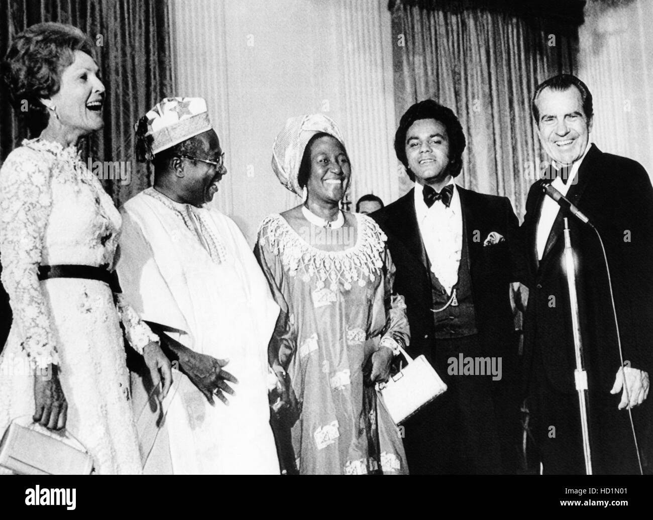 From left, First Lady Pat Nixon, Liberian President William Tolbert ...