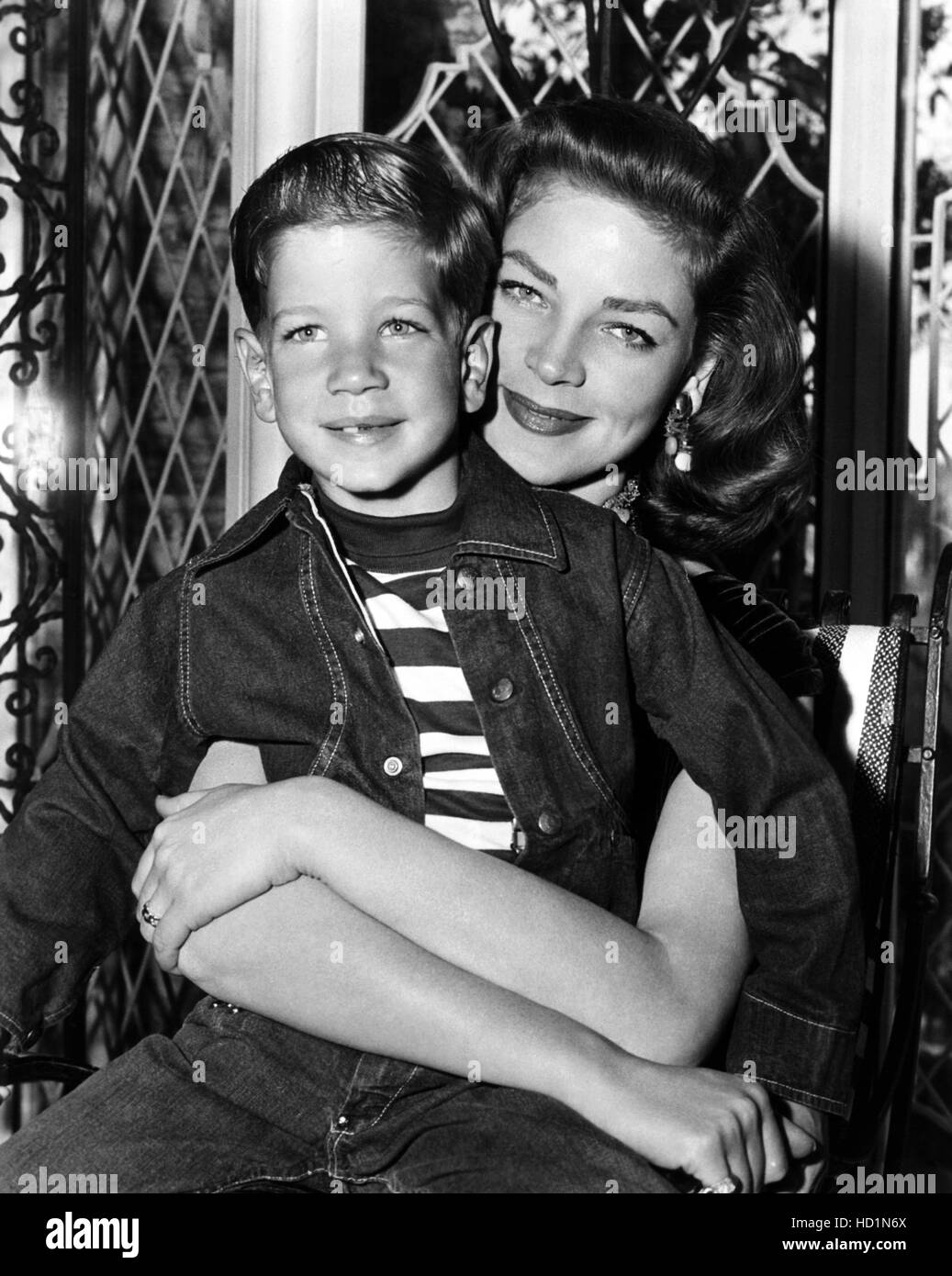 Lauren Bacall with son Stephen Bogart, 1955 Stock Photo - Alamy