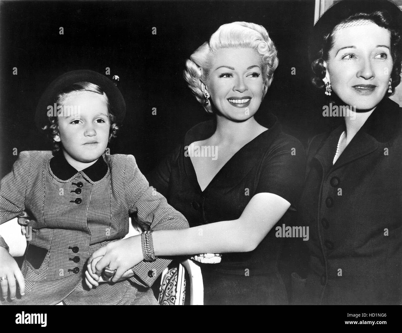 Lana Turner (ctr), daughter Cheryl, mother Mildred Turner, 1951 Stock ...
