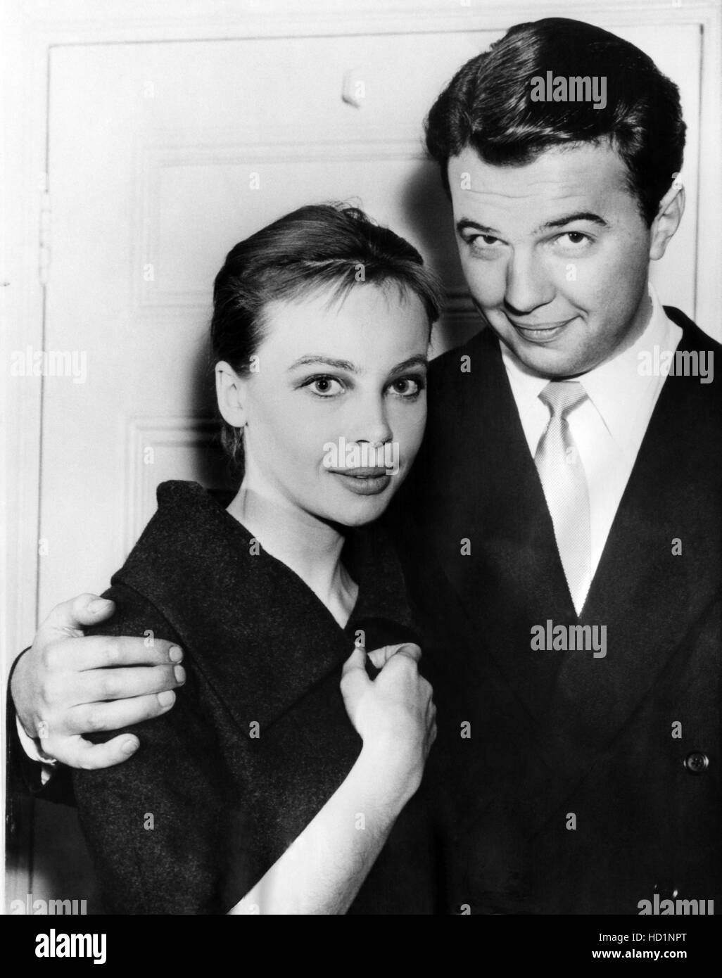 Leslie Caron with second husband, Peter Hall, 1956 Stock Photo - Alamy