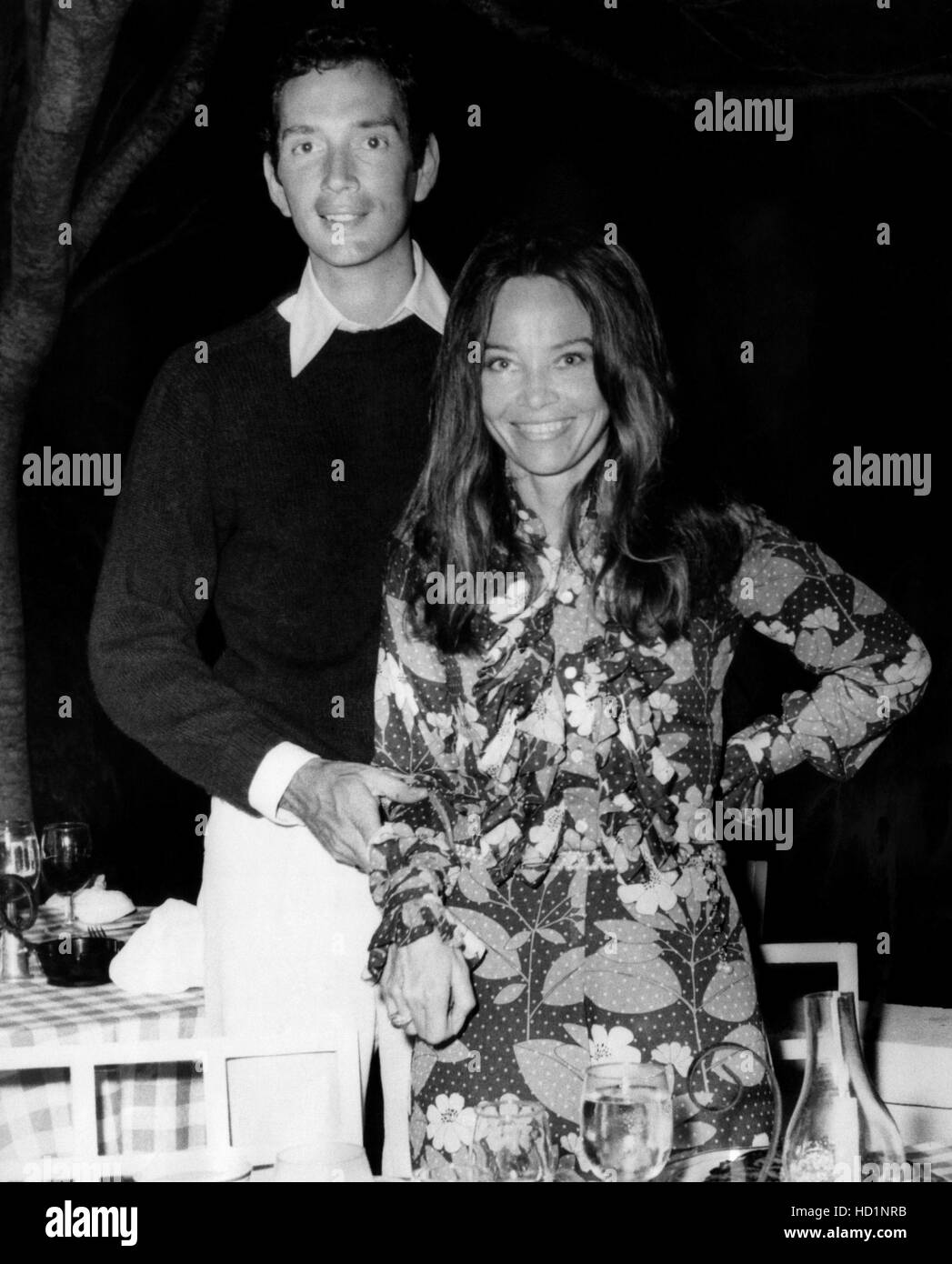 Michael Laughlin, third husband, Leslie Caron, on honeymoon, 1969 Stock ...