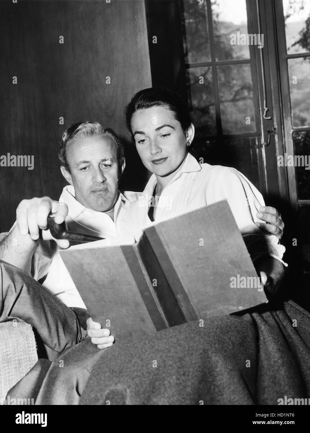 Lee J. Cobb, left, and his wife, Mary Cobb, at their Hollywood home ...
