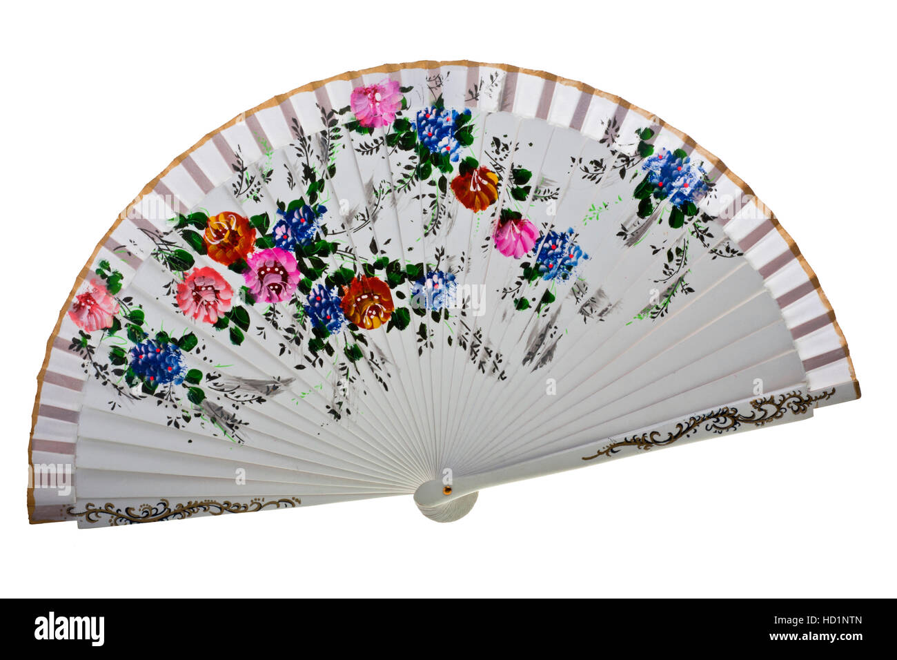 Asian fan isolated on white background Stock Photo - Alamy