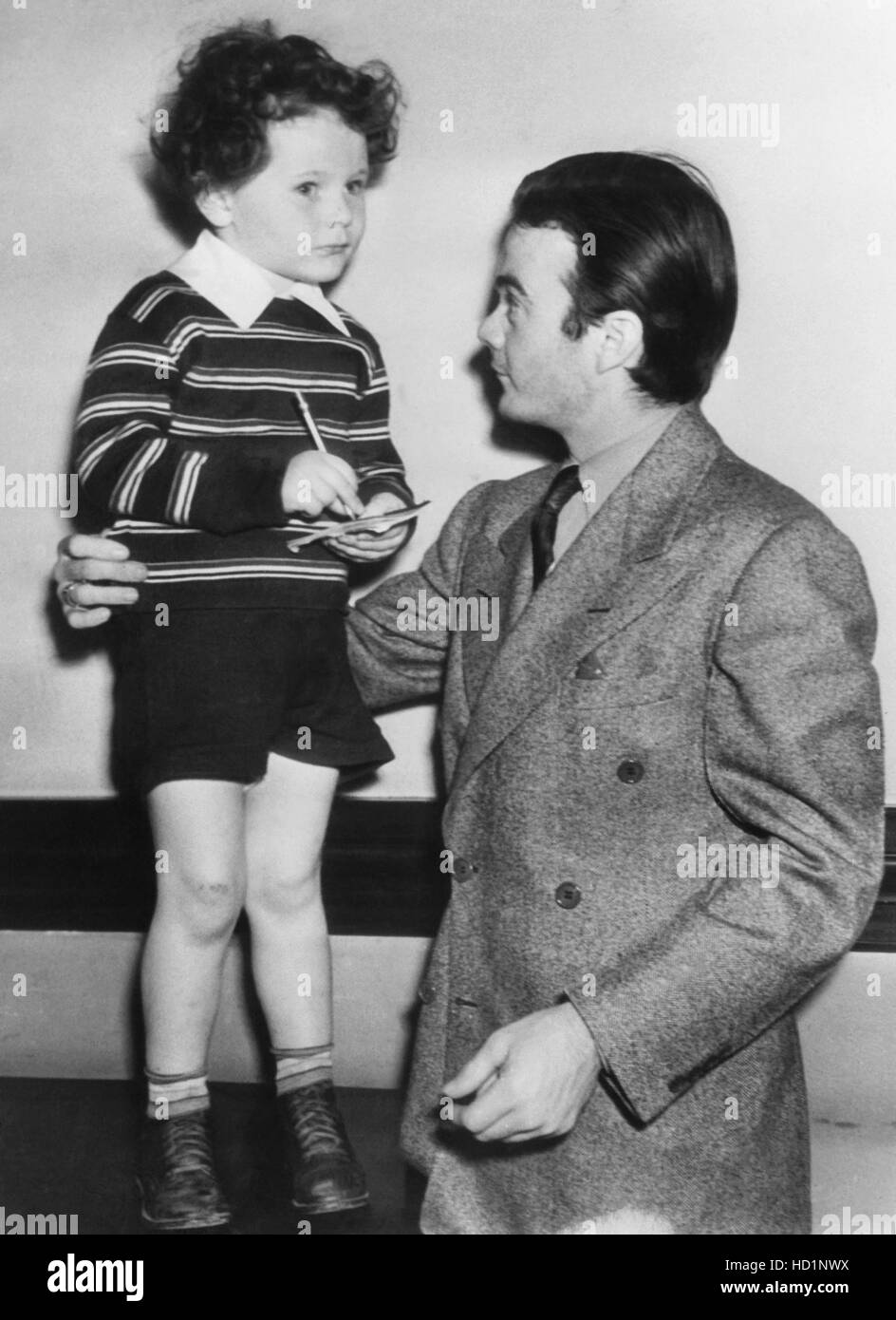 Leo Gorcey (right) with his three year old cousin Michael J. Berry Jr ...