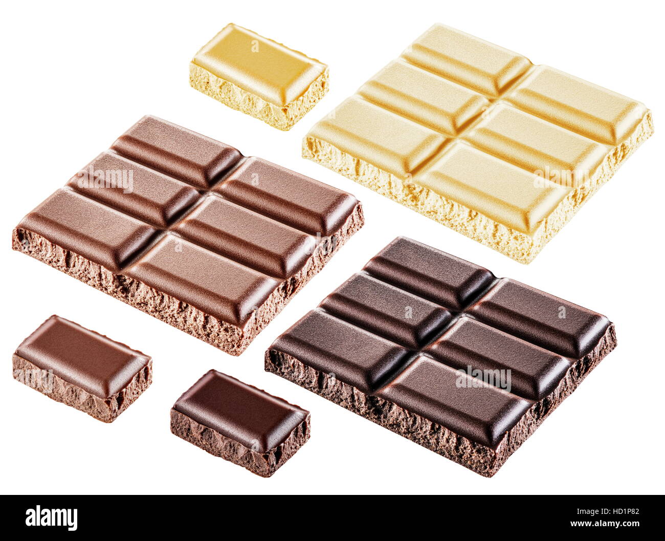 Pieces of chocolate bar. File contains clipping paths Stock Photo - Alamy
