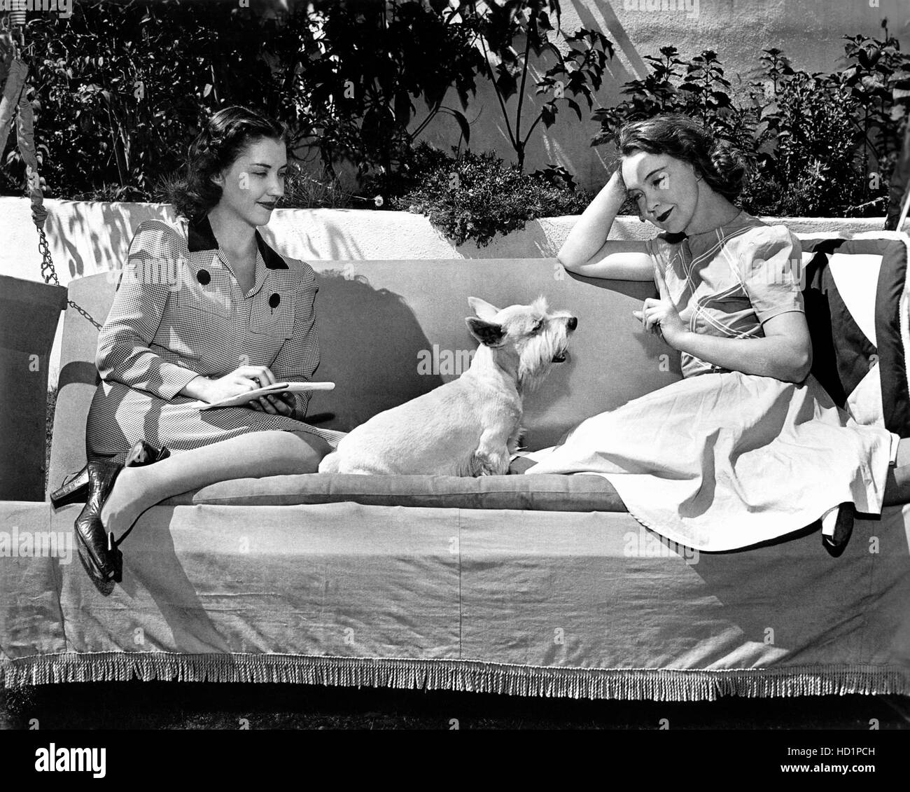Lillian Gish (right) dictating letter to secretary, 1943 Stock Photo ...