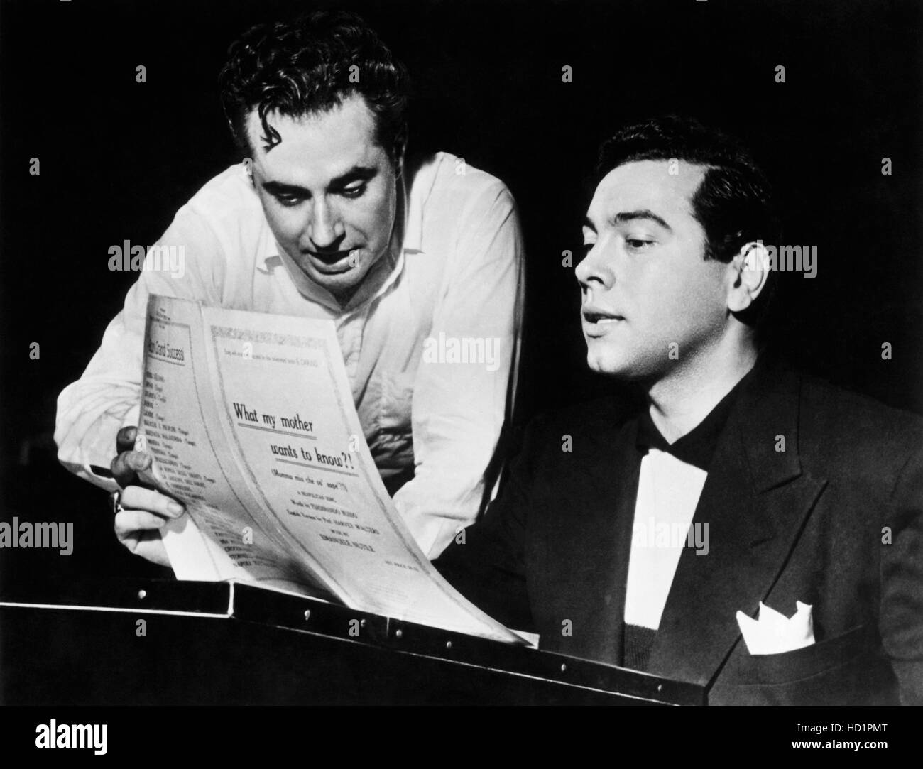 Conductor Constantine Callinicos, Mario Lanza, in the recording studio ...