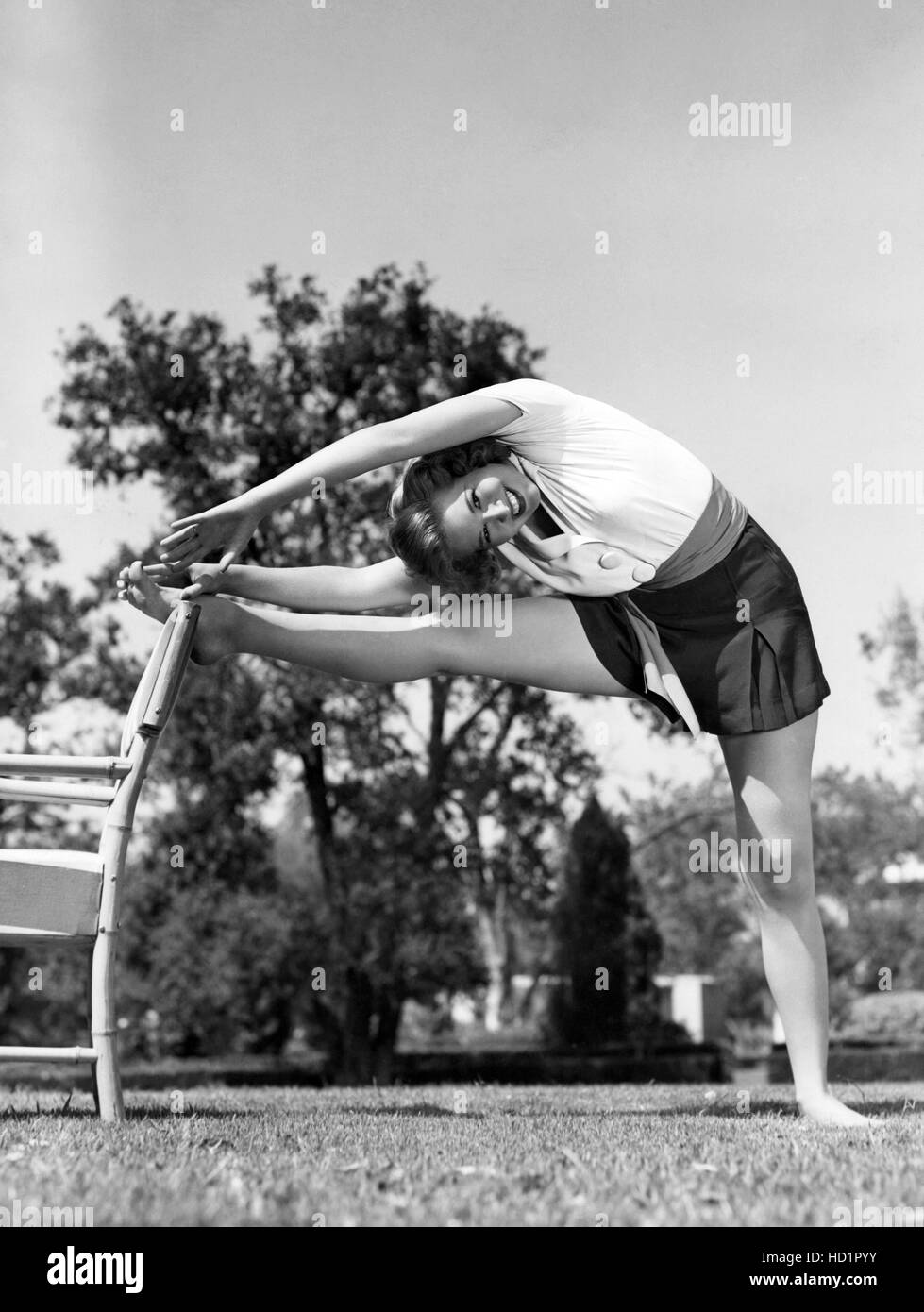 Marilyn Maxwell exercising, ca. 1940s Stock Photo - Alamy