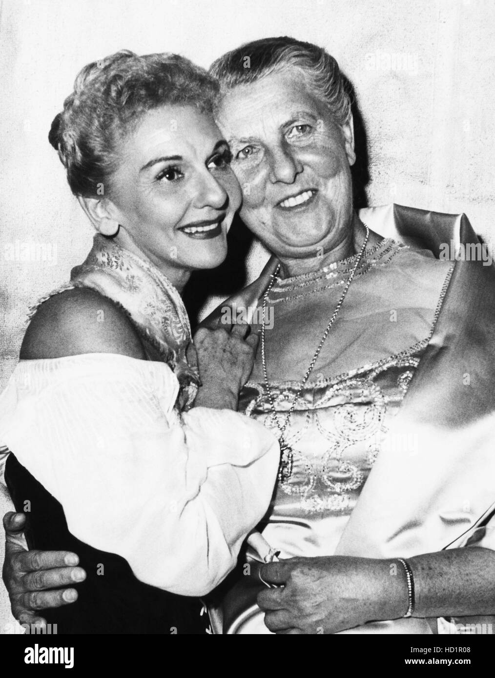 Mary Martin, left, with Maria von Trapp, whom she portrays onstage in ...