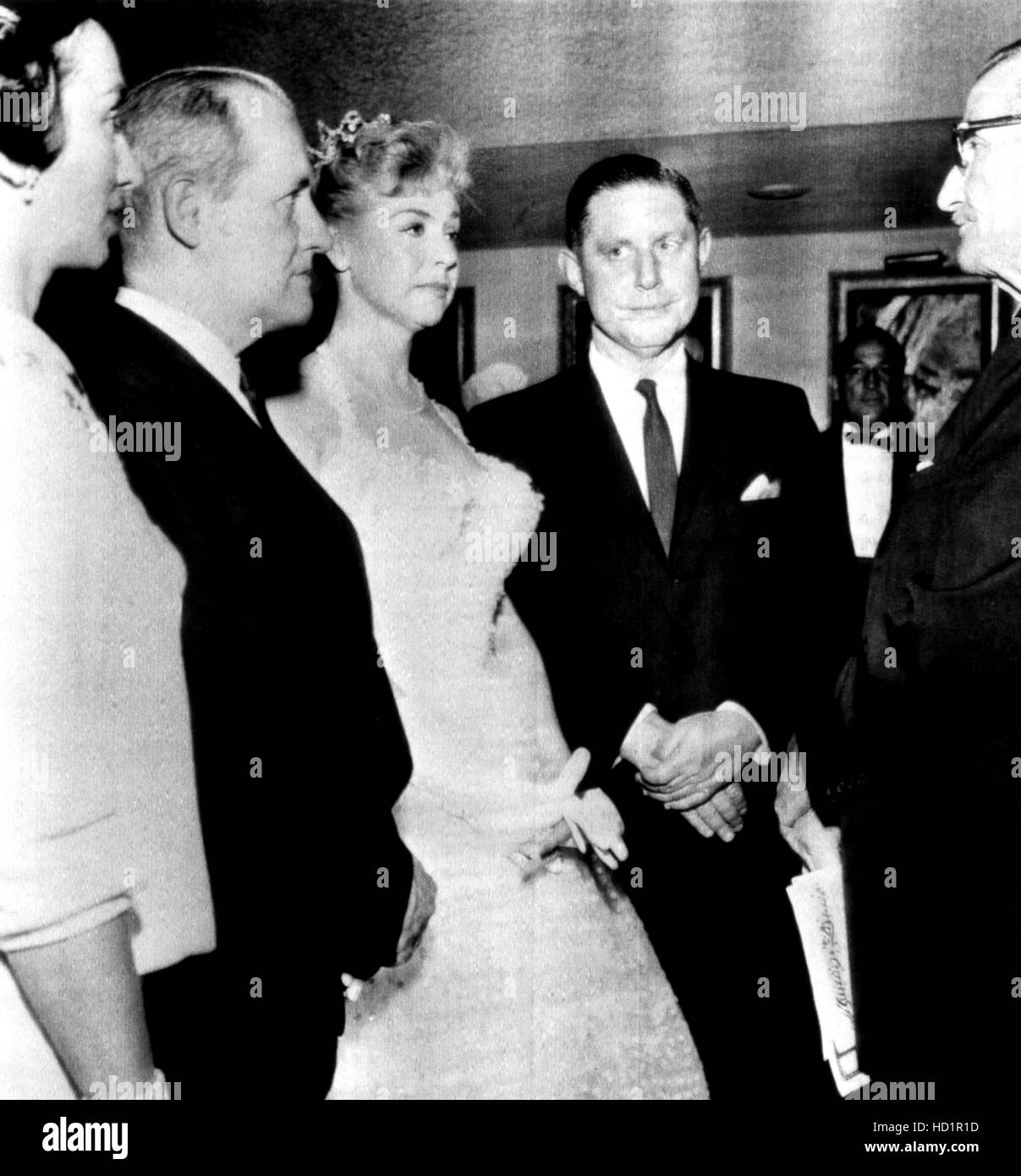 Wedding of Marie McDonald (center) and her fifth husband, Edward ...