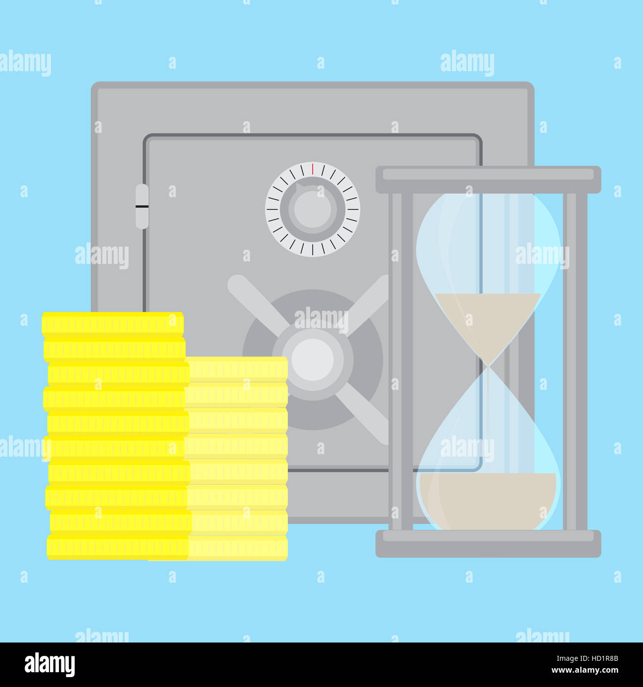 Safety deposit box. Bank vault safe and saving box, vector illustration ...