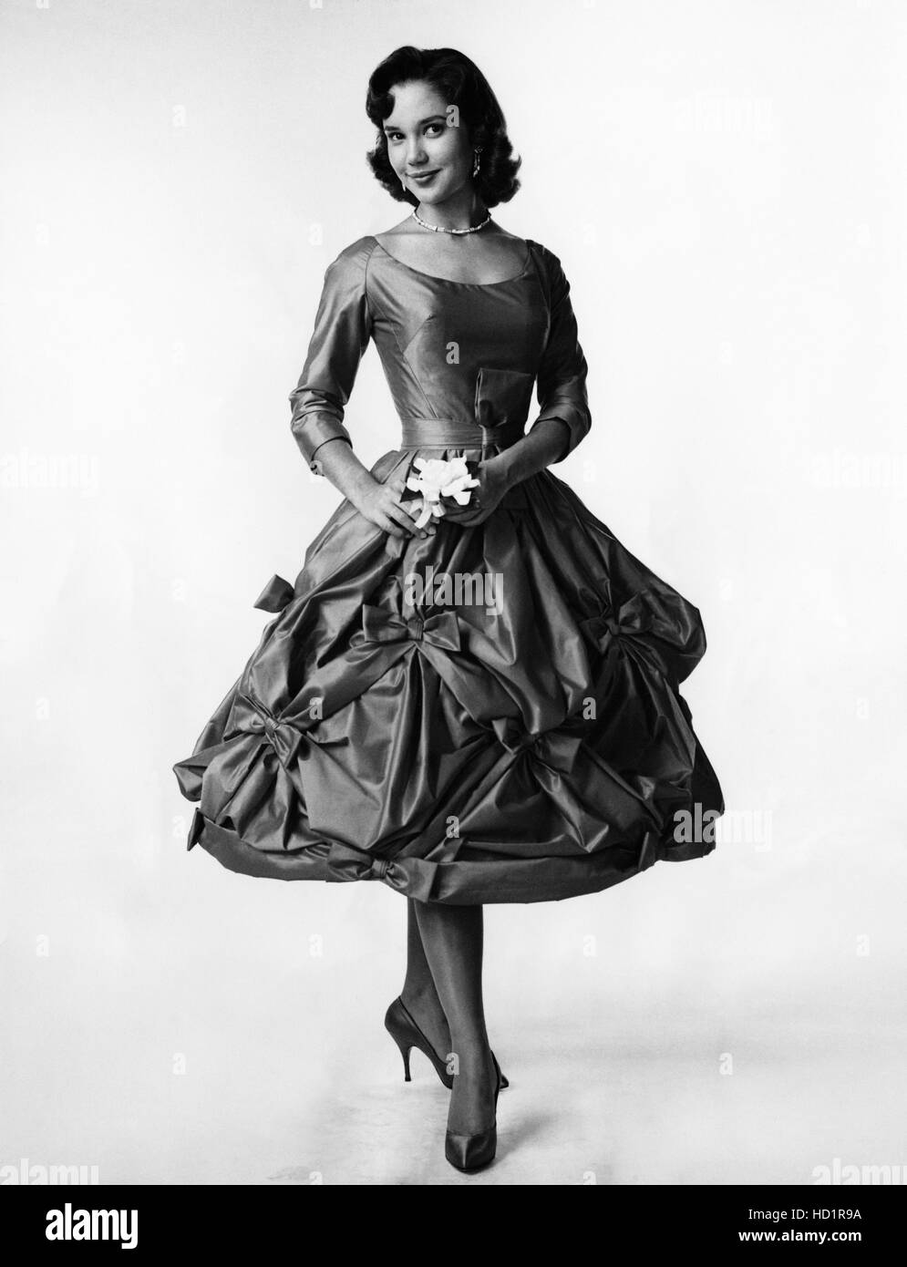 Mary Ann Mobley, Miss America 1959, wearing a cocktail dress of ...