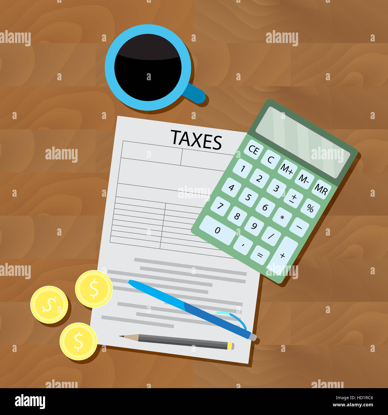 Counting taxes flat vector. Money counter, accounting illustration ...