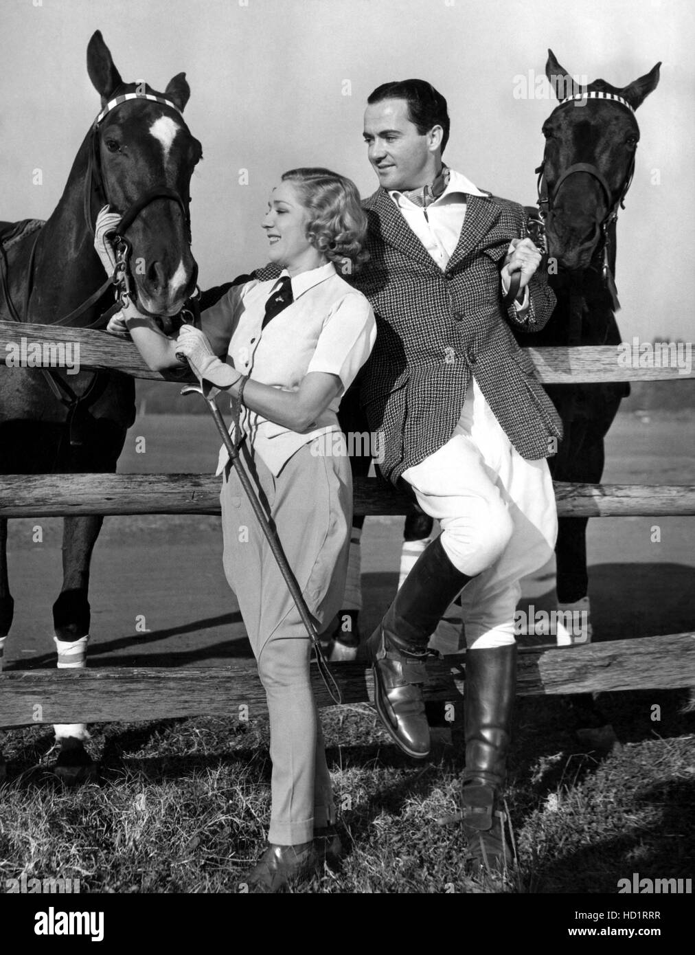 Mary Pickford, Charles 'Buddy' Rogers at Riviera Stables, 1936 Stock ...