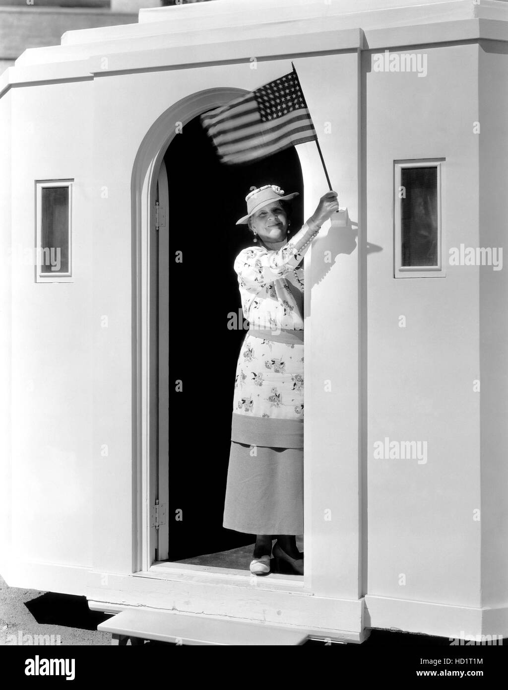 May Robson, at her portable MGM dressing room, ca. mid-1930s Stock ...