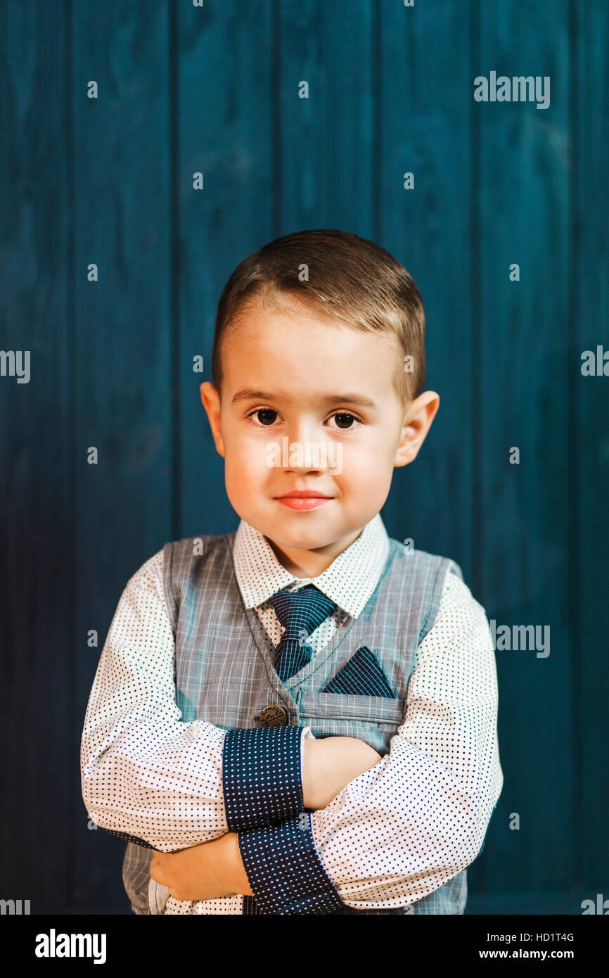 Portrait of Elegant Kid Boy Stock Photo - Alamy