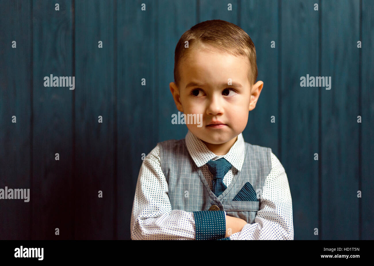 Portrait of Elegant Kid Boy Stock Photo - Alamy