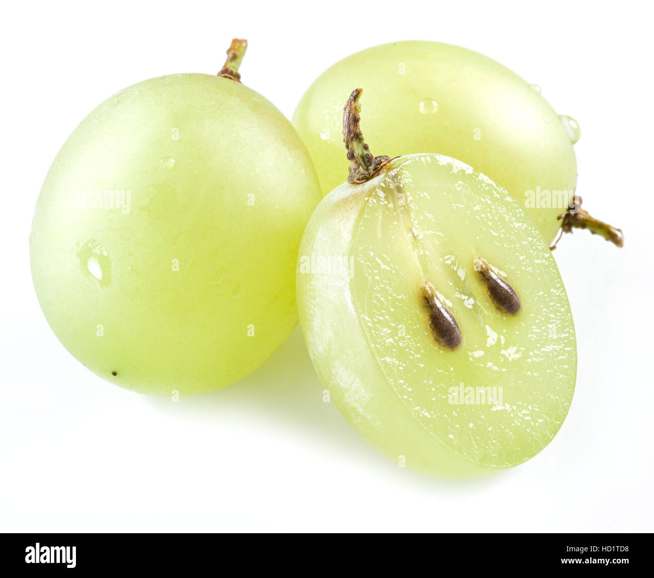 Three grapes on the white background Stock Photo - Alamy