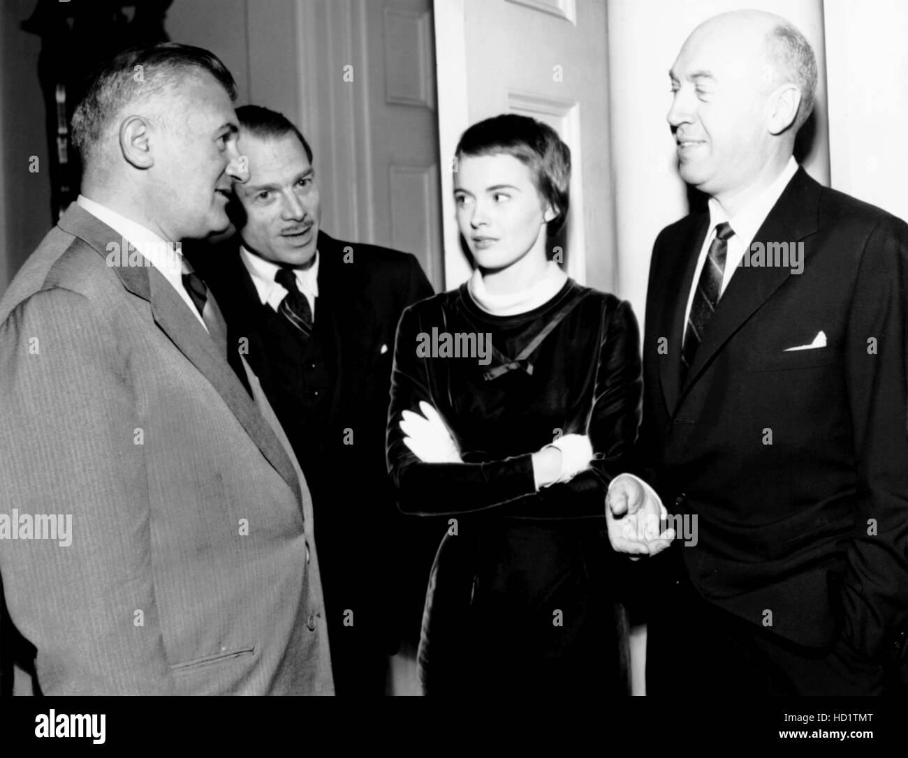 Director Otto Preminger, right, introduces his new discovery, Jean ...