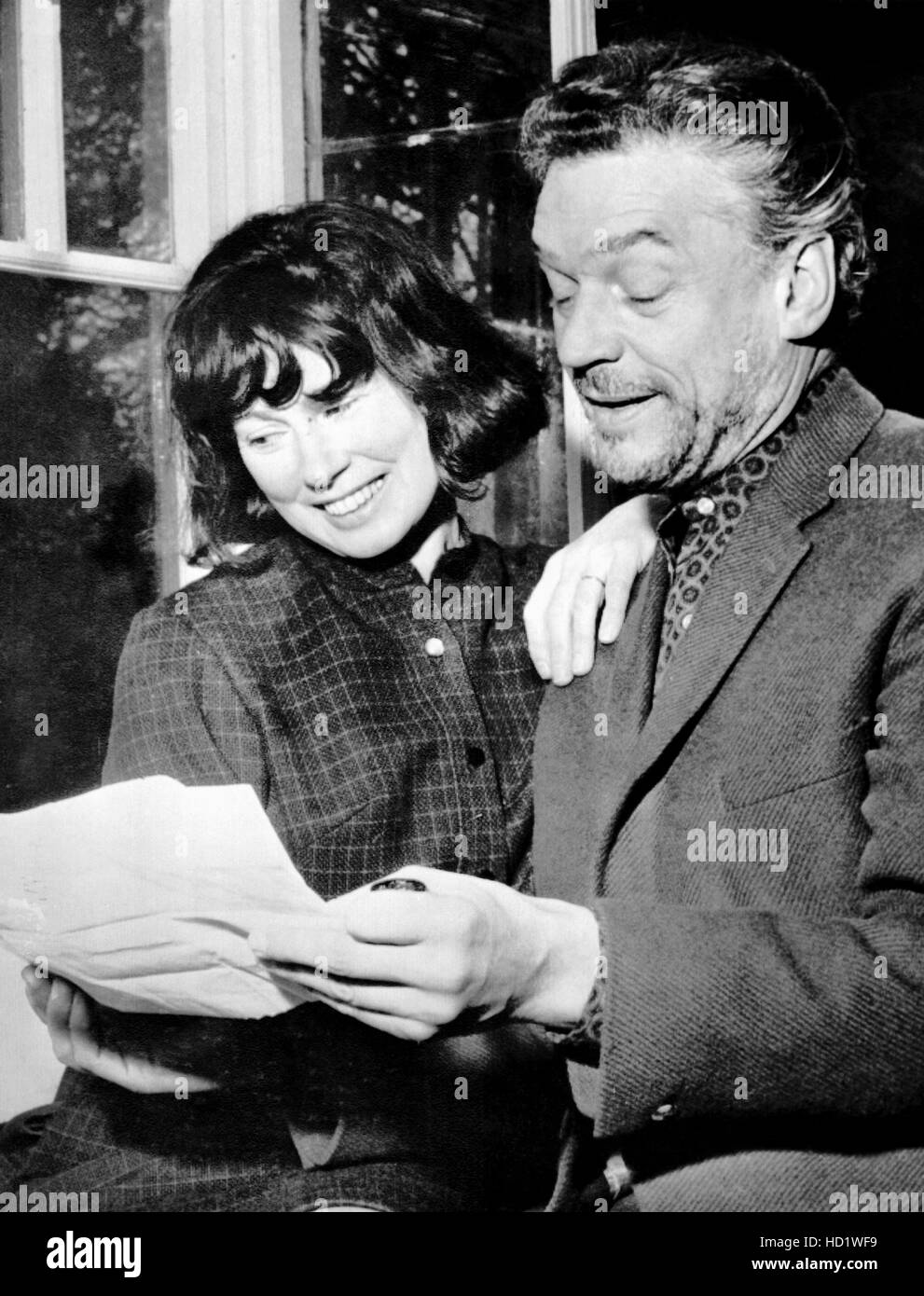 Paul Scofield, right, and his wife, actress and producer Joy Parker ...