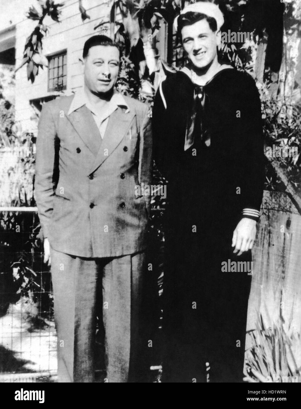 Eighteen-year-old sailor Rock Hudson, right, with his father, Roy ...
