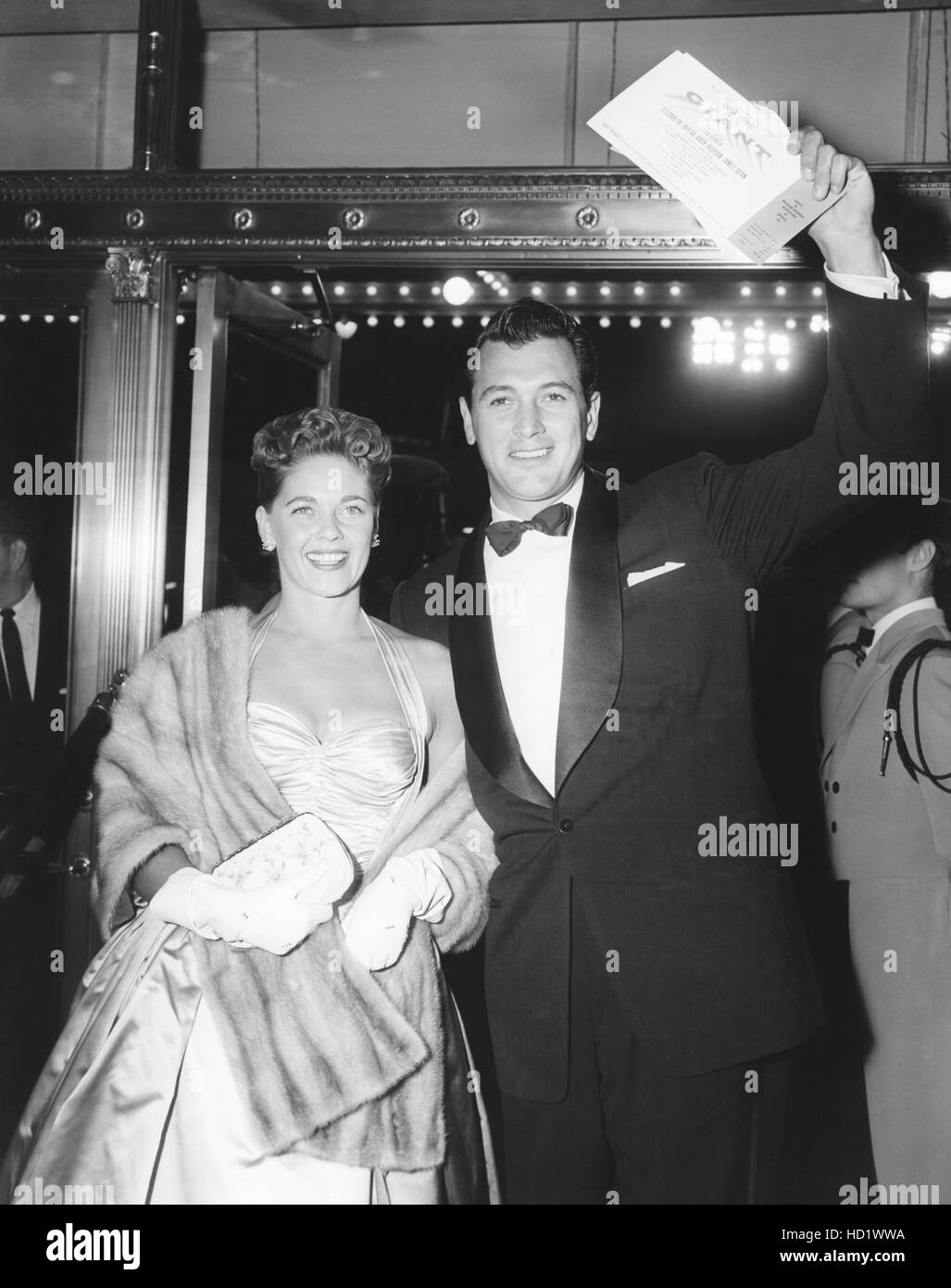 From left: Phyllis Gates, Rock Hudson at the premiere of GIANT, 1956 ...