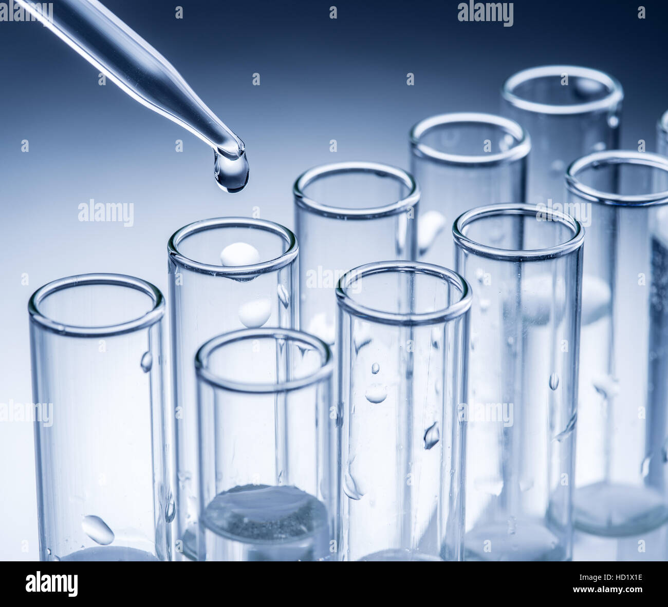Different laboratory beakers and glassware. Monochrome Stock Photo - Alamy