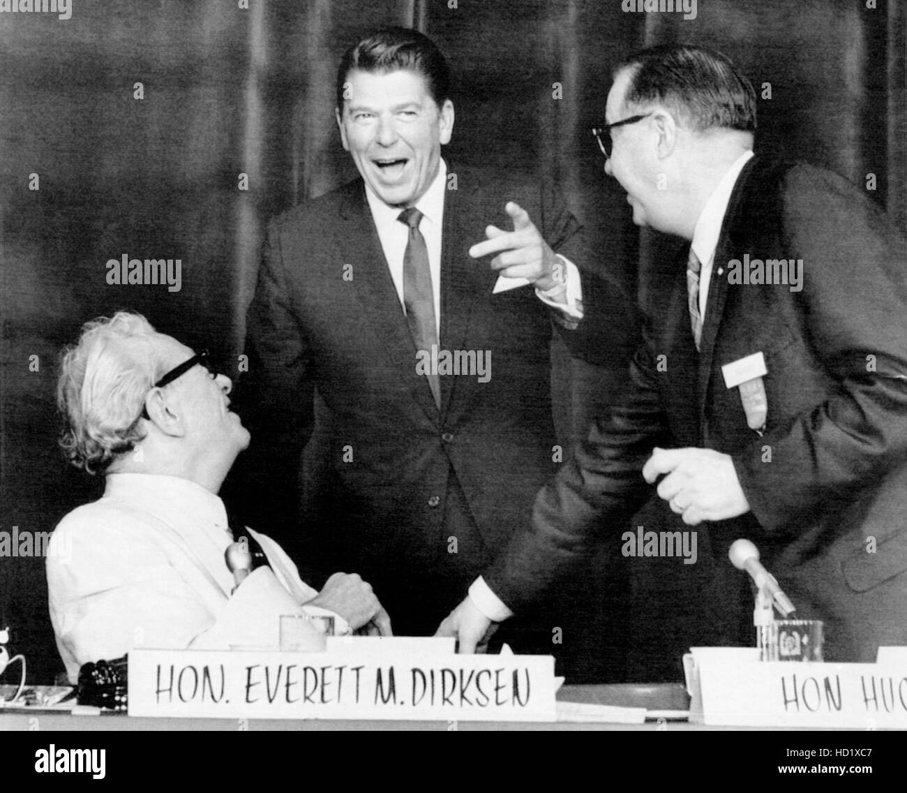From left, Illinois Senator Everett Dirksen, California Governor Ronald ...