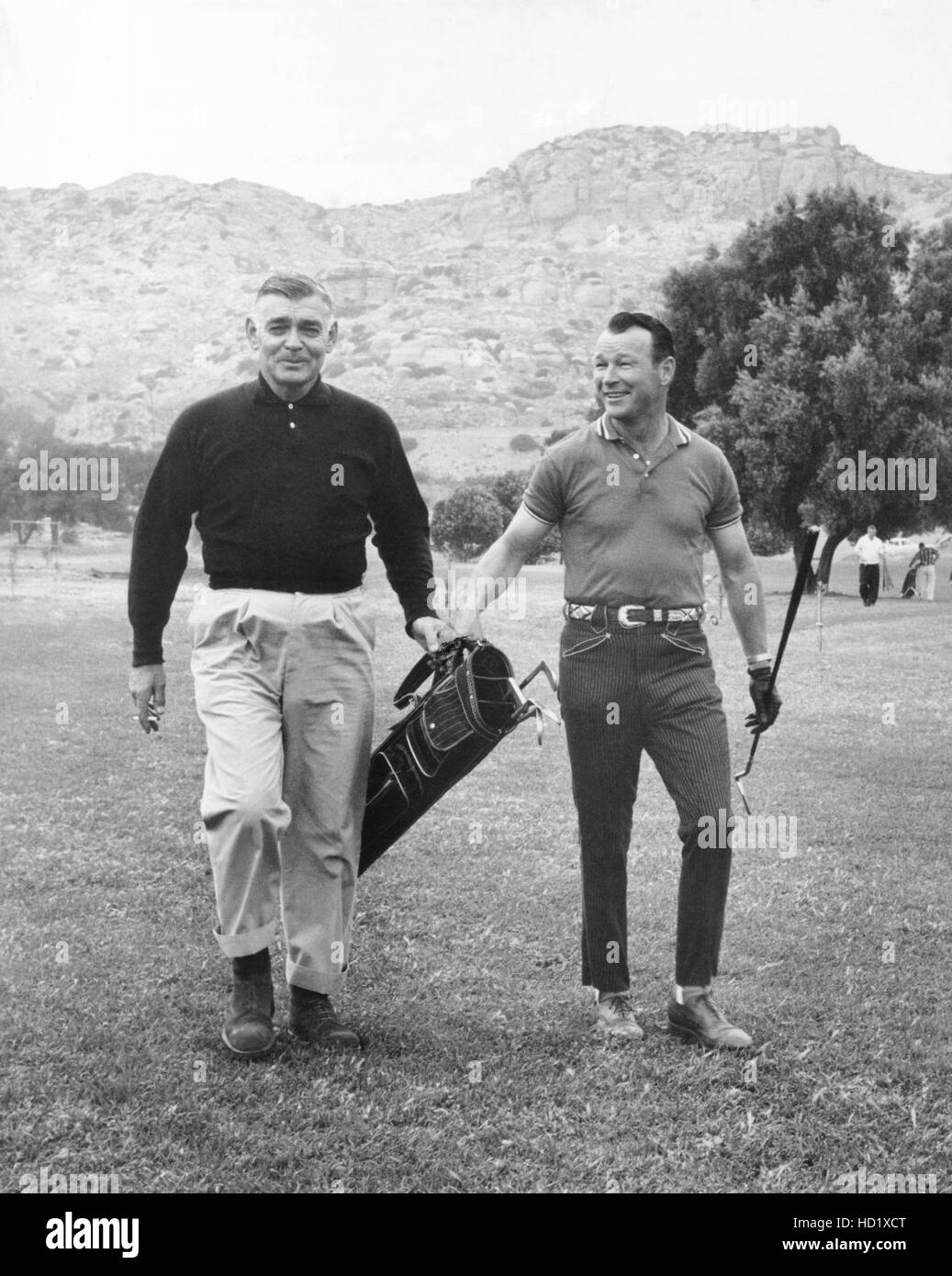 From left: Clark Gable, Roy Rogers playing golf at the Roy Rogers ...