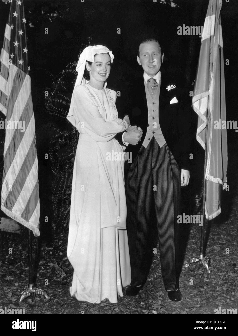 Rosalind Russell, Frederick Brisson, just married, Solvang, California ...