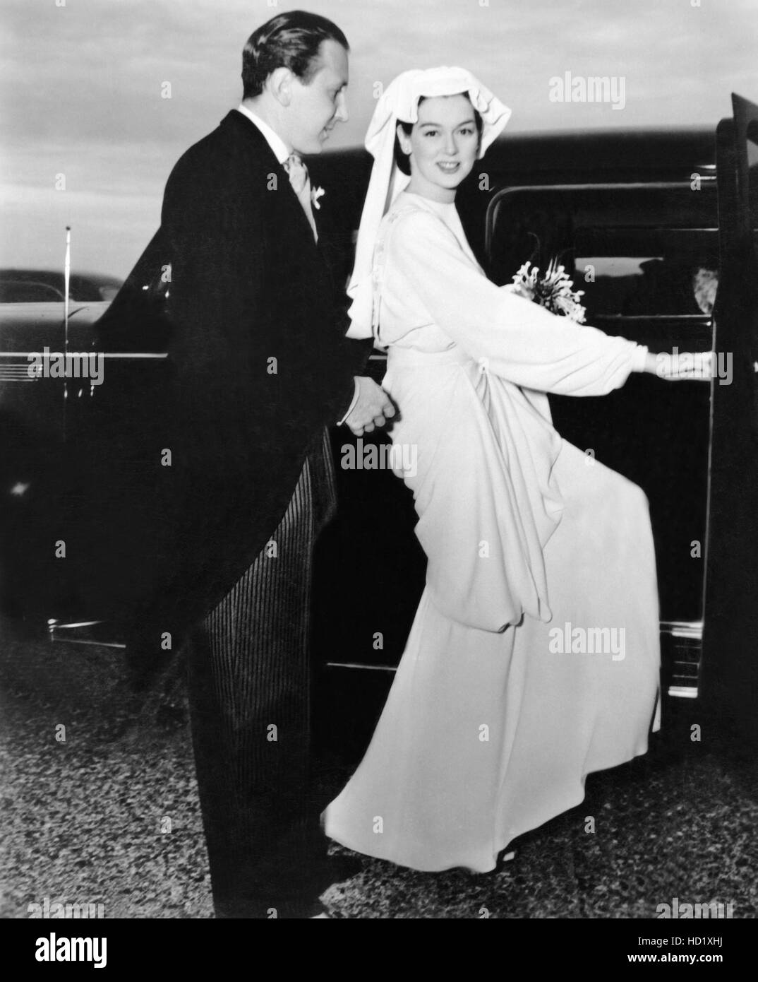 From left: Newlyweds Fred Brisson and Rosalind Russell following their ...