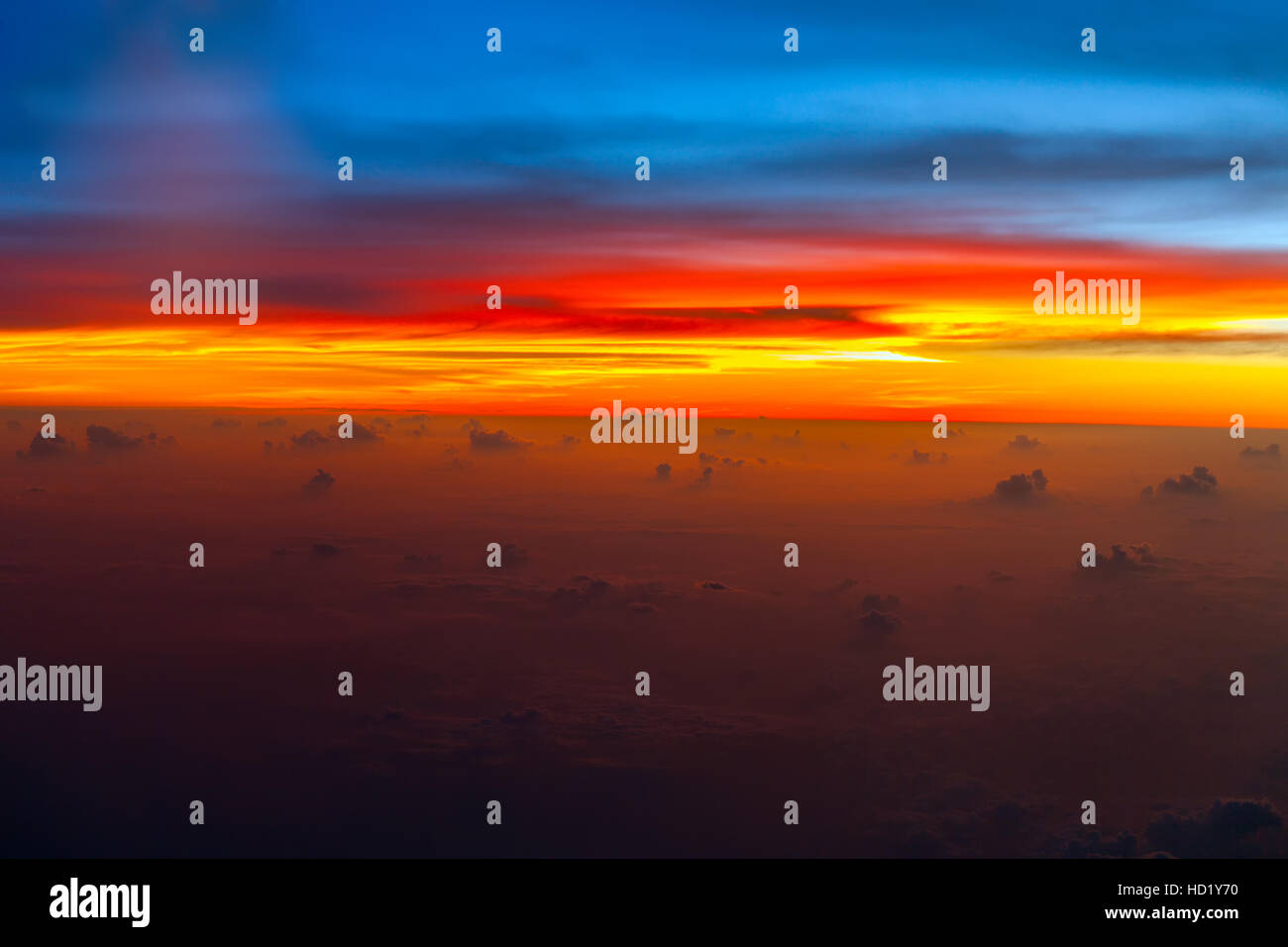 Contrast the sky blood red sunset black clouds natural phenomenon Stock ...