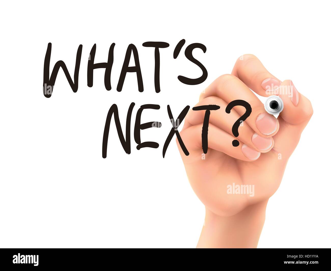 are you sure words written by 3d hand over white background Stock ...