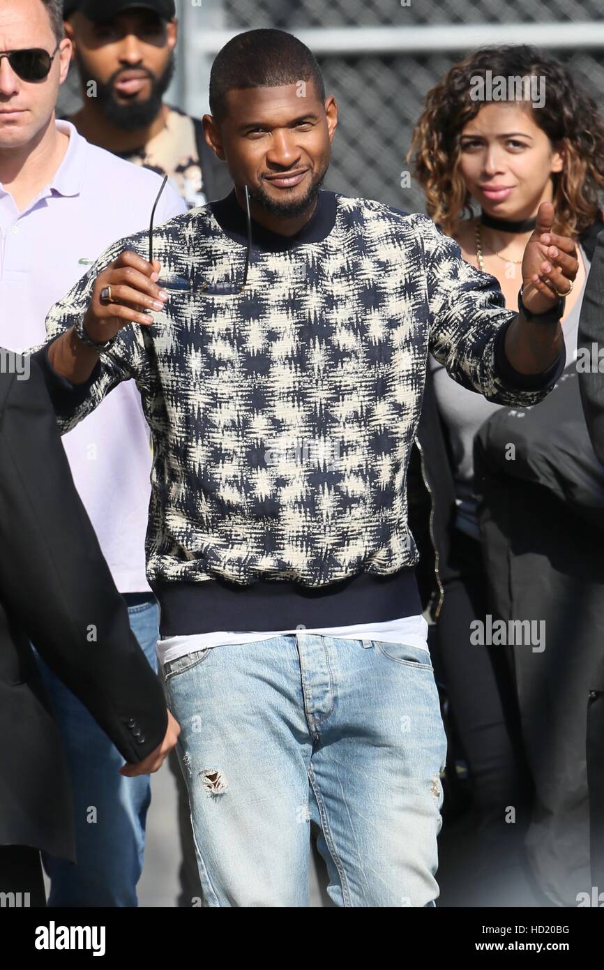 Usher Raymond seen arriving at the ABC studios for Jimmy Kimmel Live ...