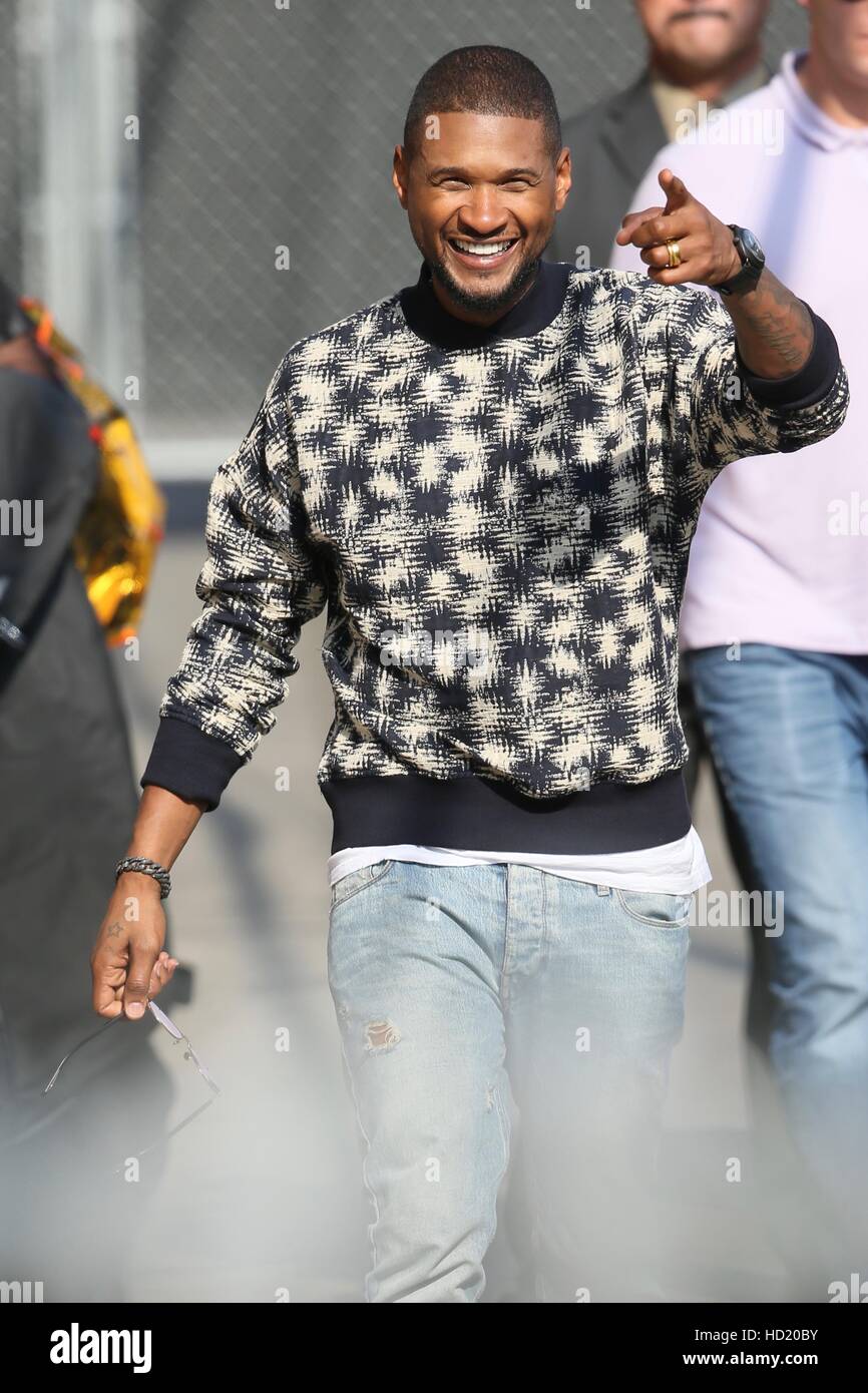 Usher Raymond seen arriving at the ABC studios for Jimmy Kimmel Live ...