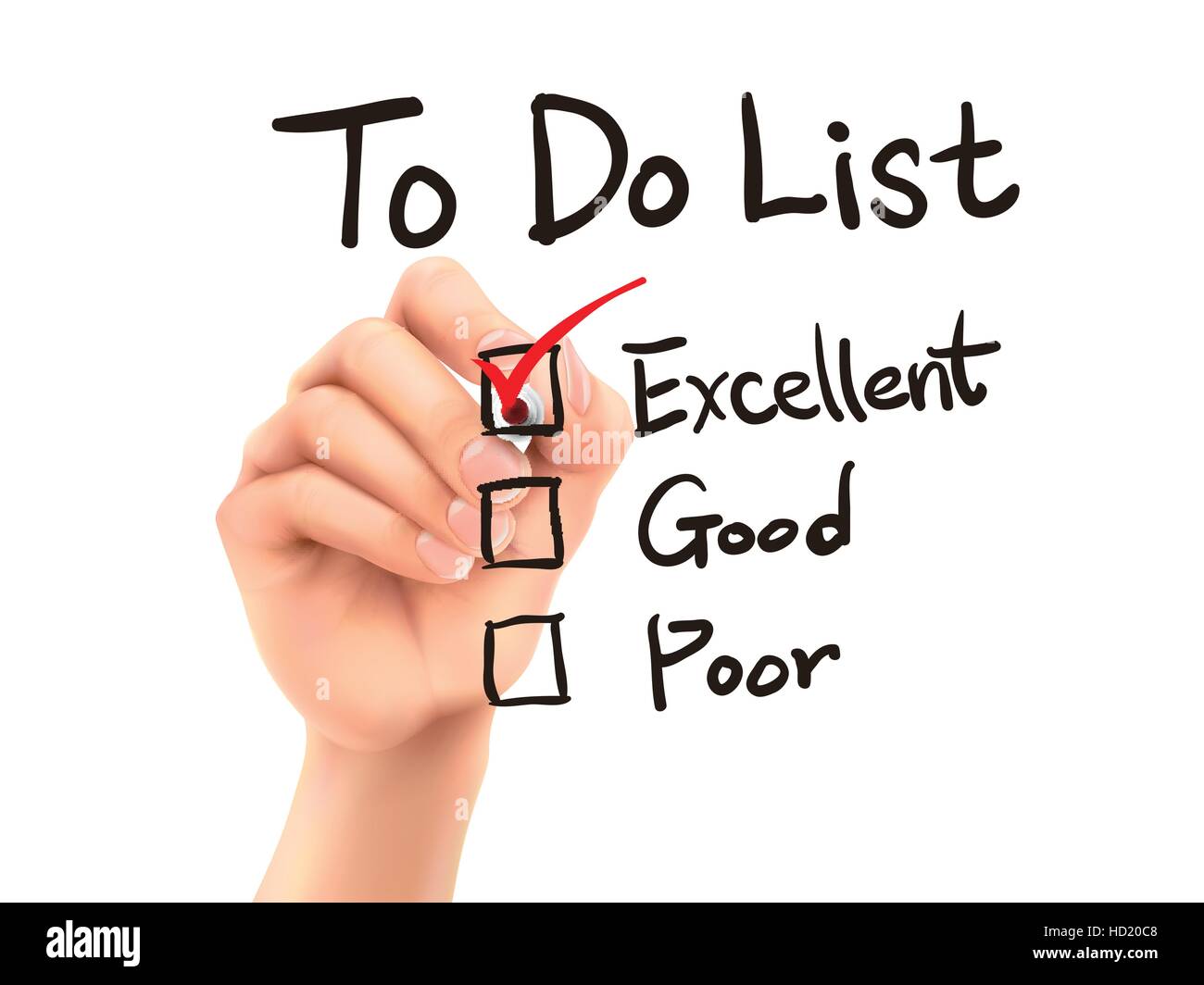 to do list checking by 3d hand over white background Stock Vector Image ...